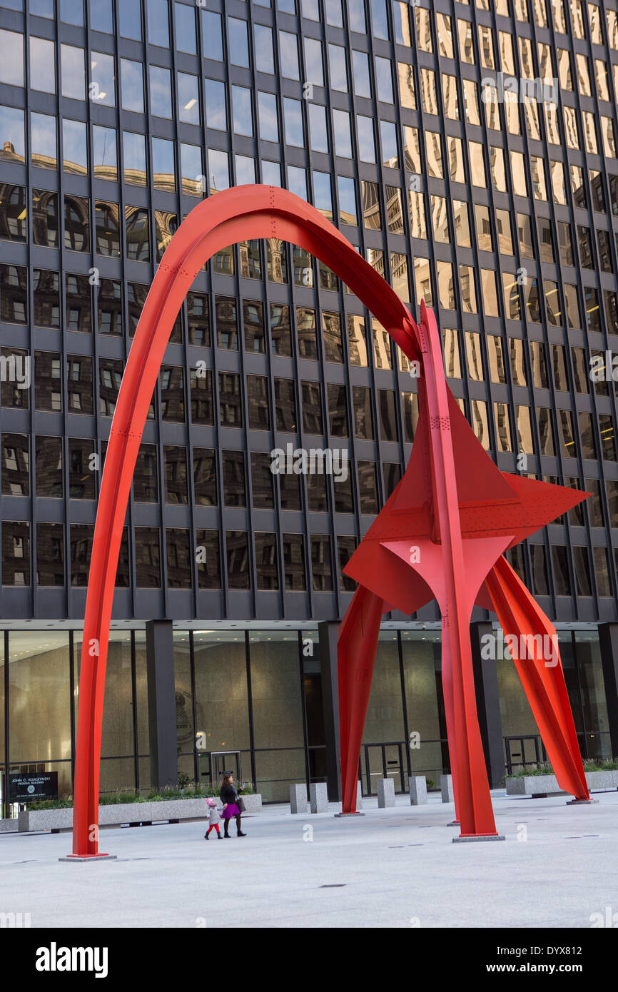 Flamingo abstract art sculpture by Alexander Calder outside the ...