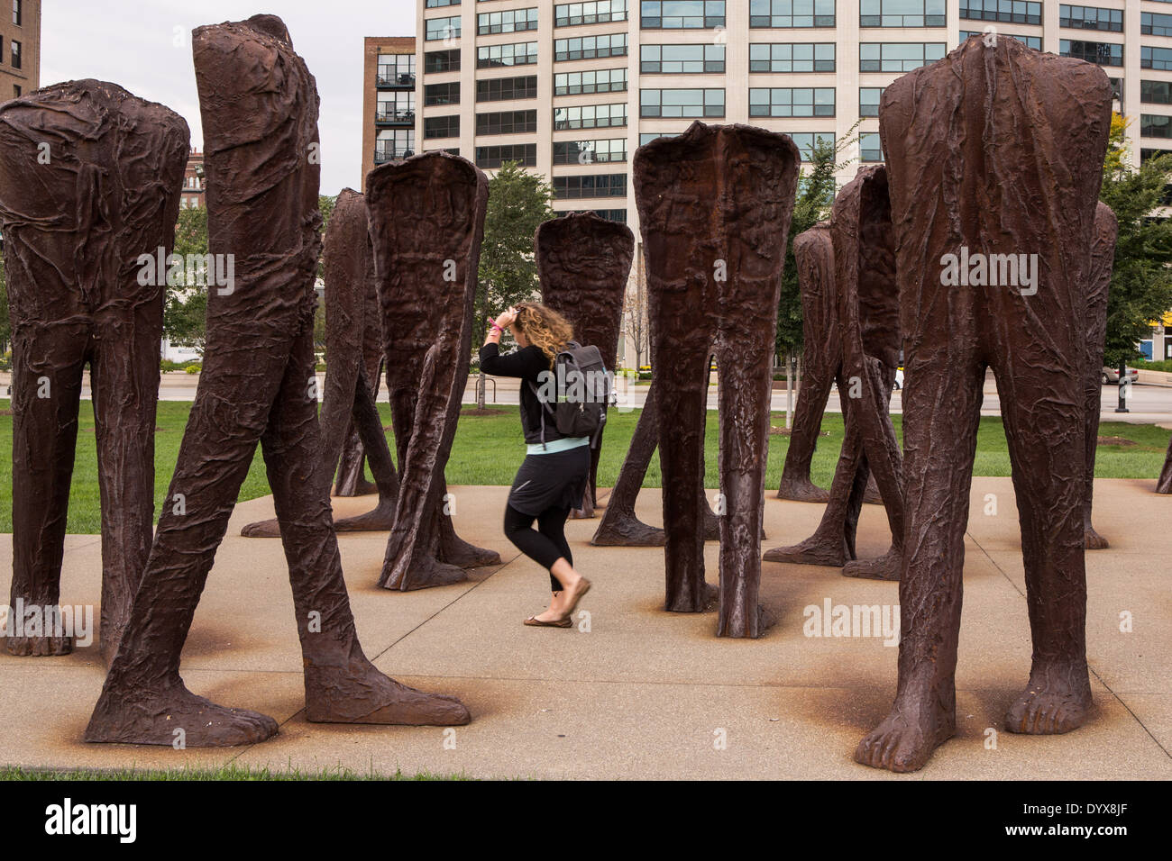 Agora a group of 106 headless and armless iron sculptures by Polish ...