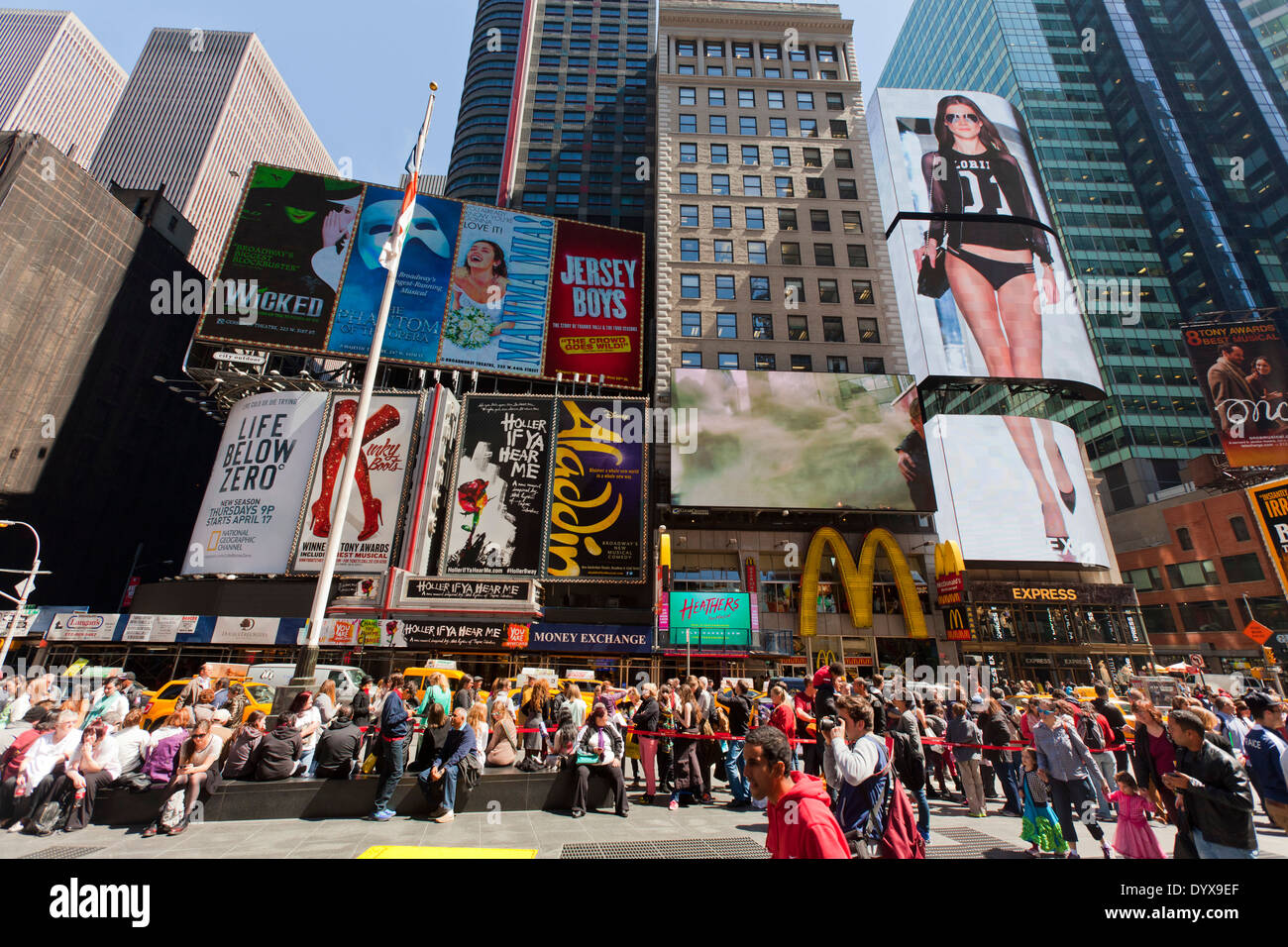 Crowds in line, Times Square, Manhattan, New York City, New York Stock ...