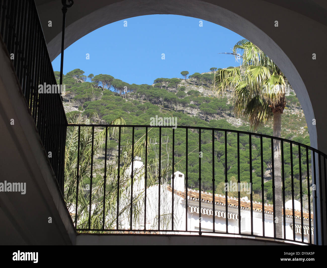 The beautiful mountain view around the town of Mijas in Spain Stock ...