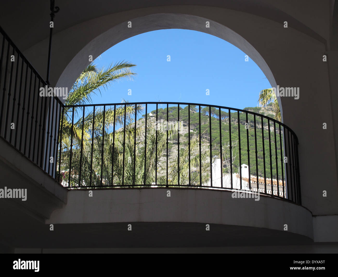 The beautiful mountain view around the town of Mijas in Spain Stock ...