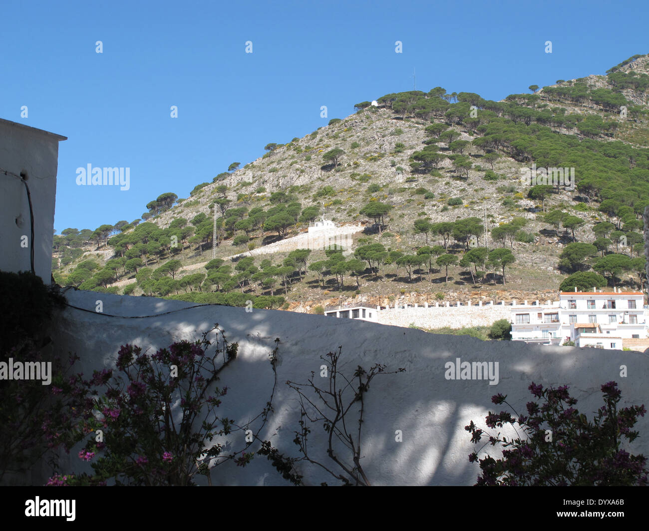 The beautiful mountain view around the town of Mijas in Spain Stock ...