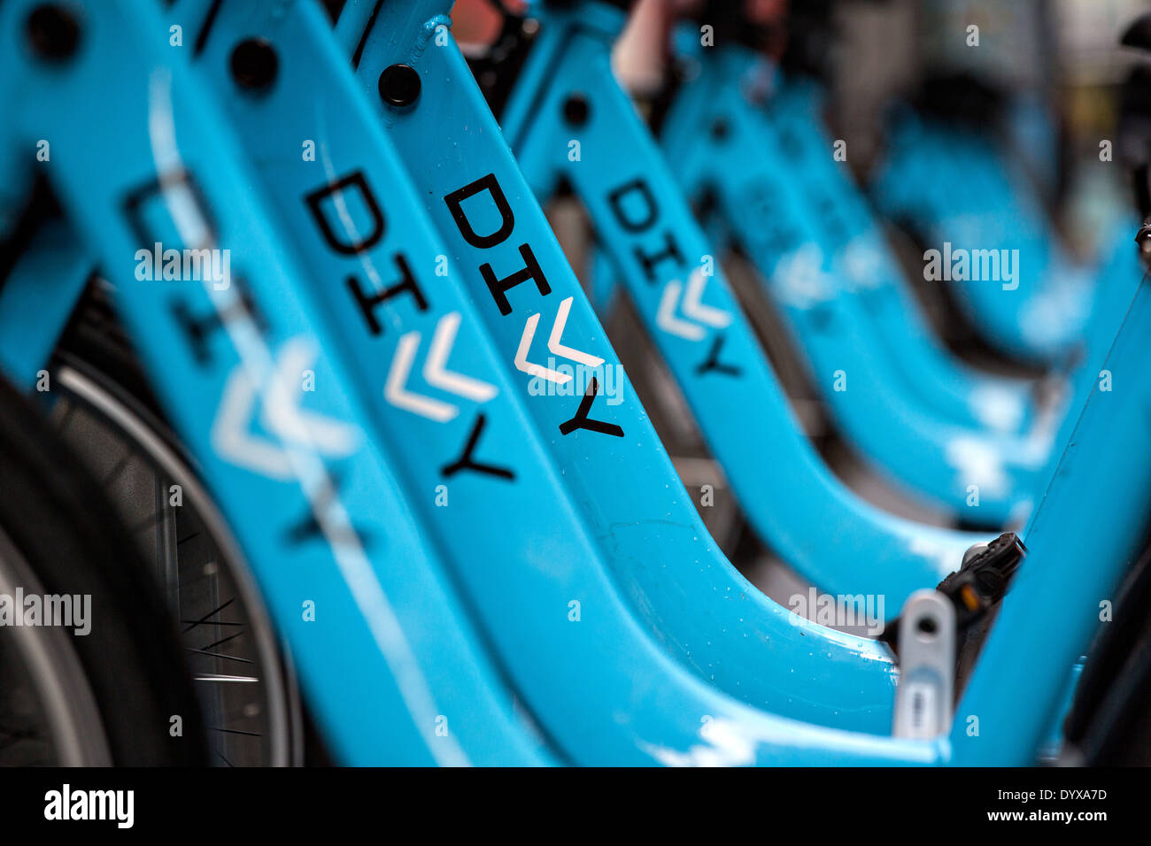 Divvy bike share stand in the Loop district Chicago, Illinois USA Stock ...