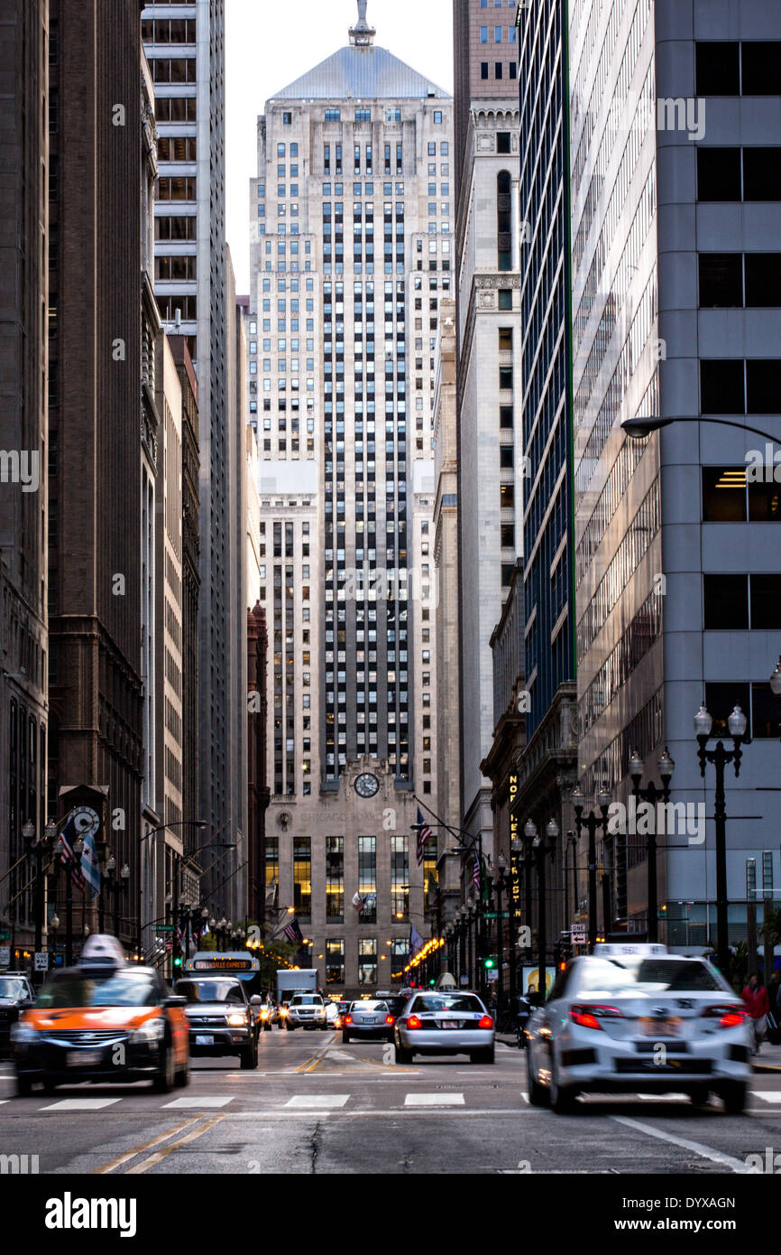 Chicago Board of Trade building from Lasalle Street canyon Chicago, IL ...