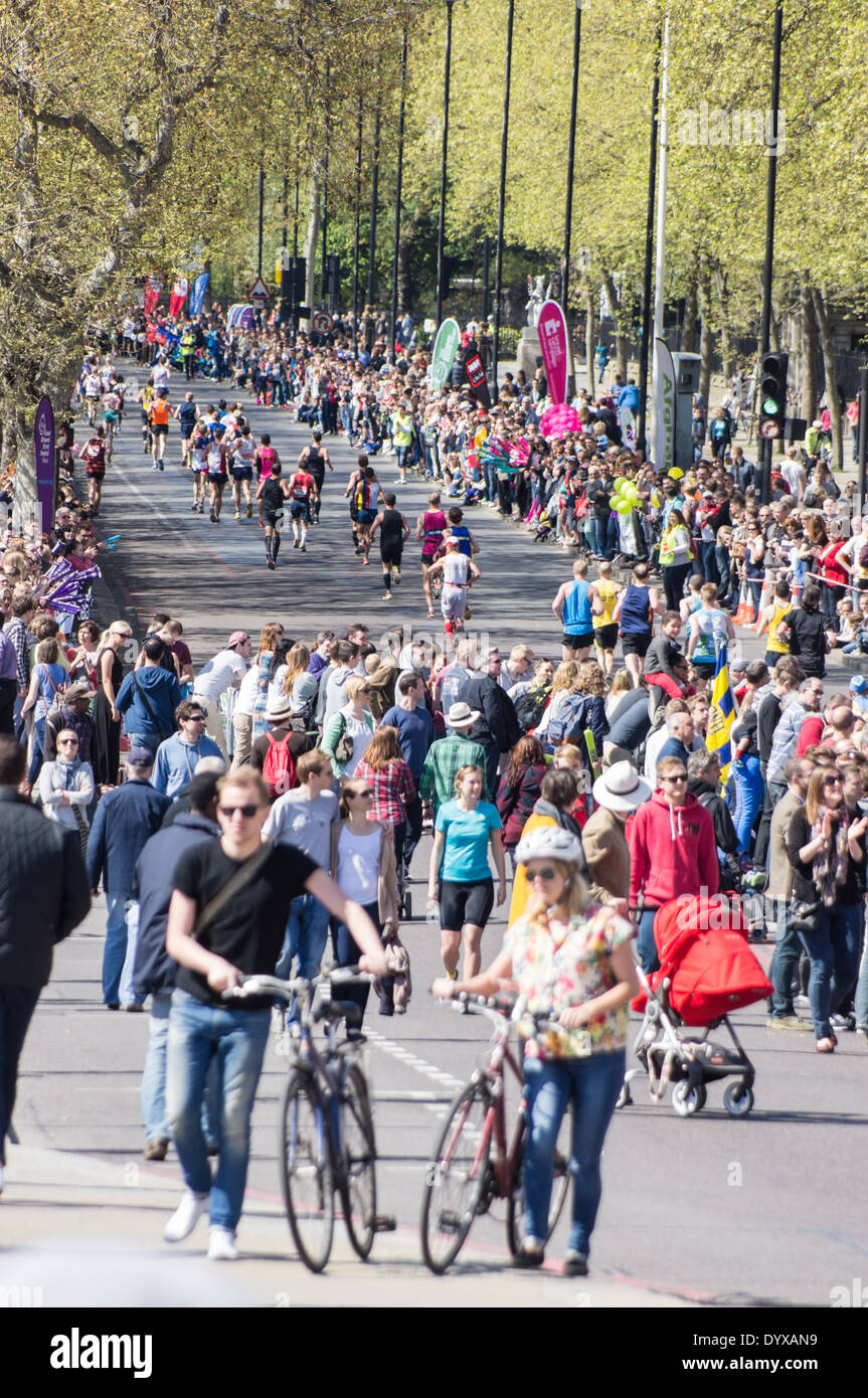 Spectators at the London Marathon, London England United Kingdom UK ...