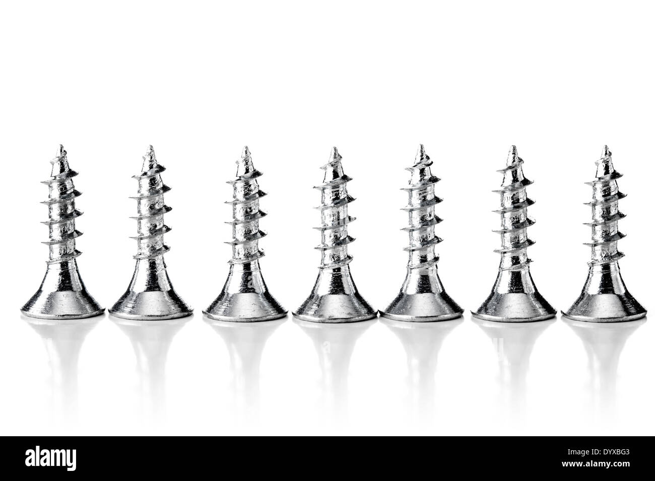 group of zinc coated screws, isolated on white Stock Photo - Alamy