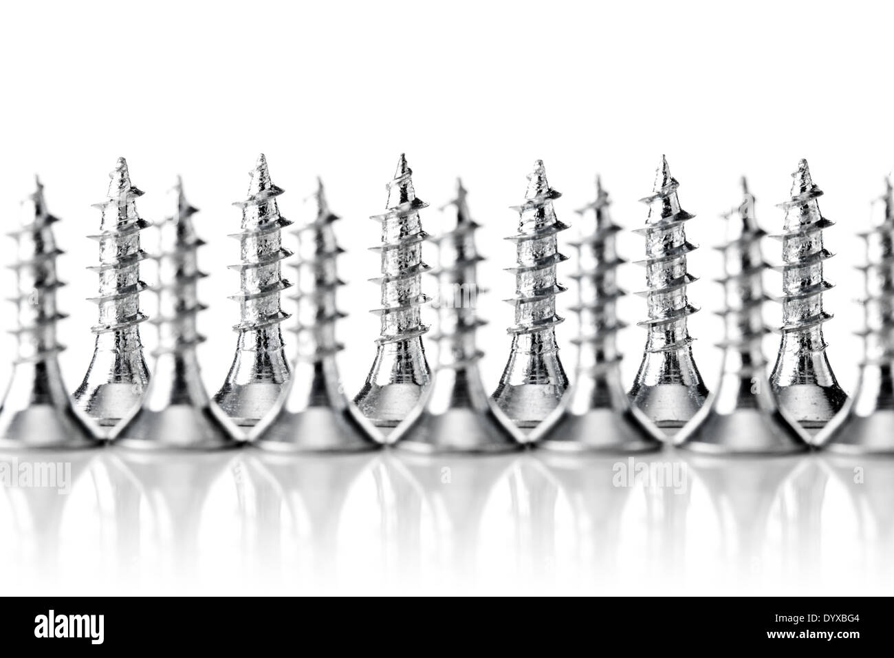 group of zinc coated screws, isolated on white Stock Photo - Alamy