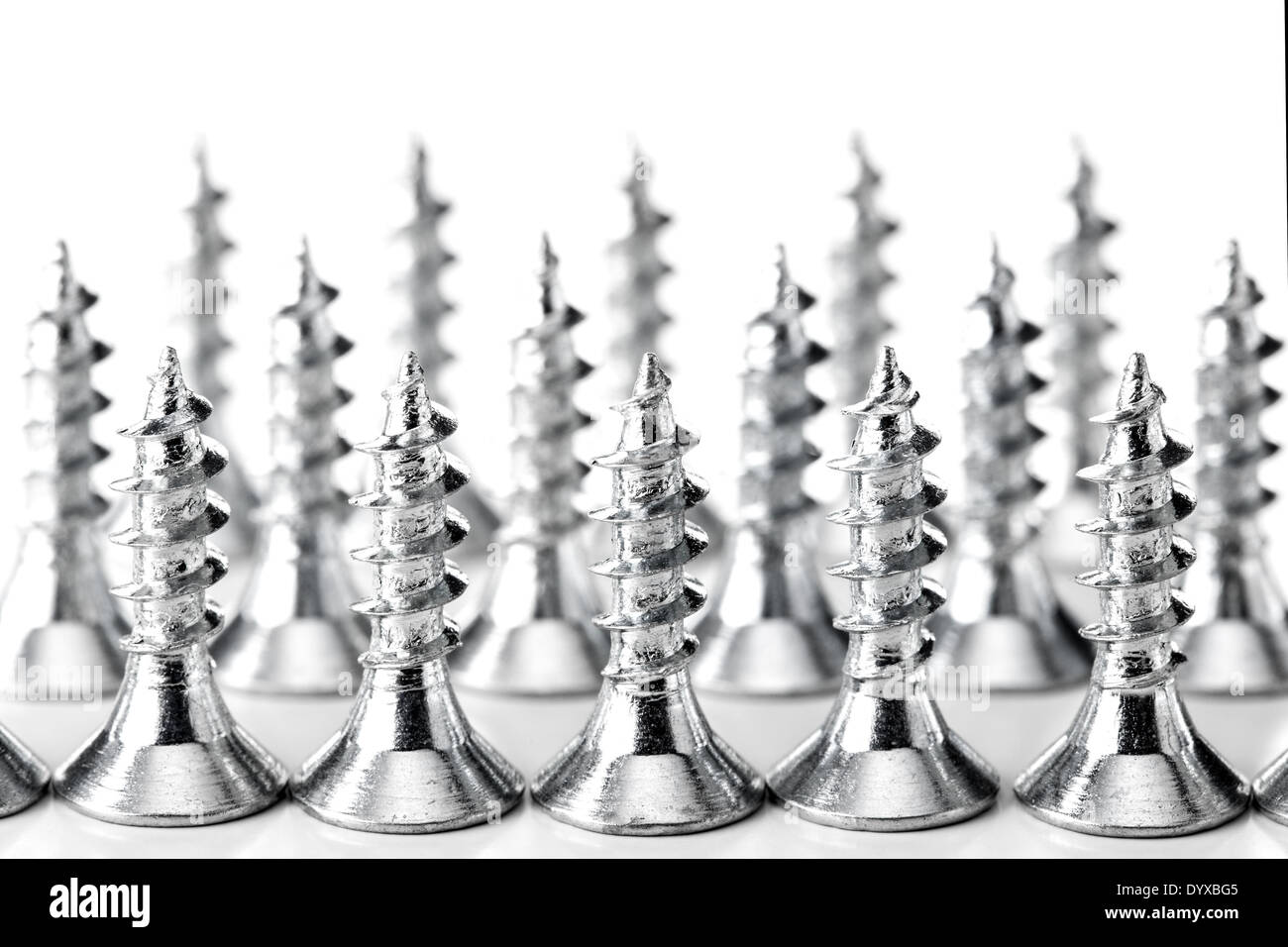 group of zinc coated screws, isolated on white Stock Photo - Alamy