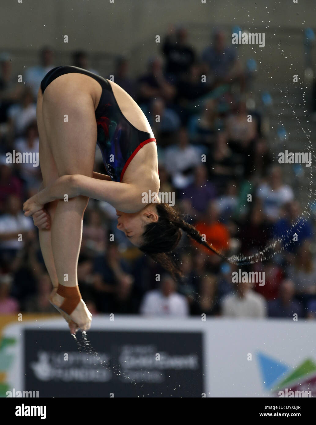 London, UK. 26th Apr, 2014. He Zi of China competes during the Women's ...