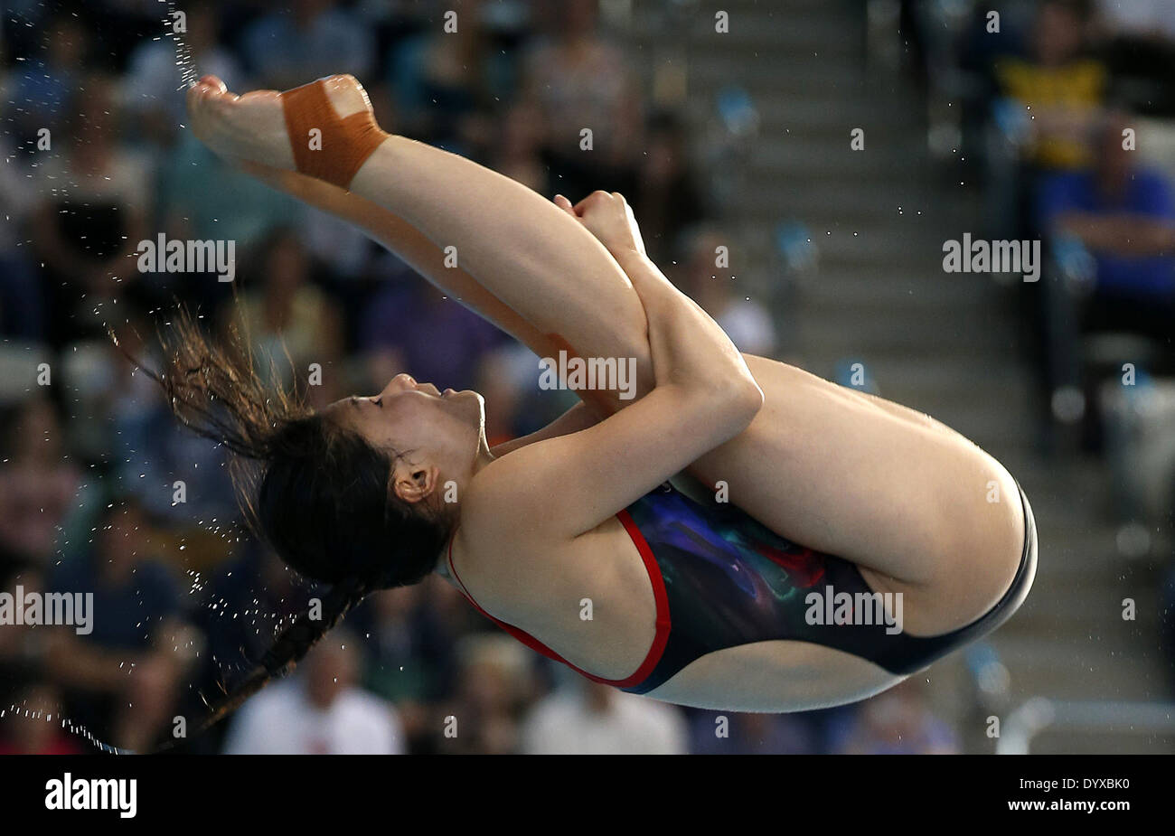 London, UK. 26th Apr, 2014. He Zi of China competes during the Women's ...