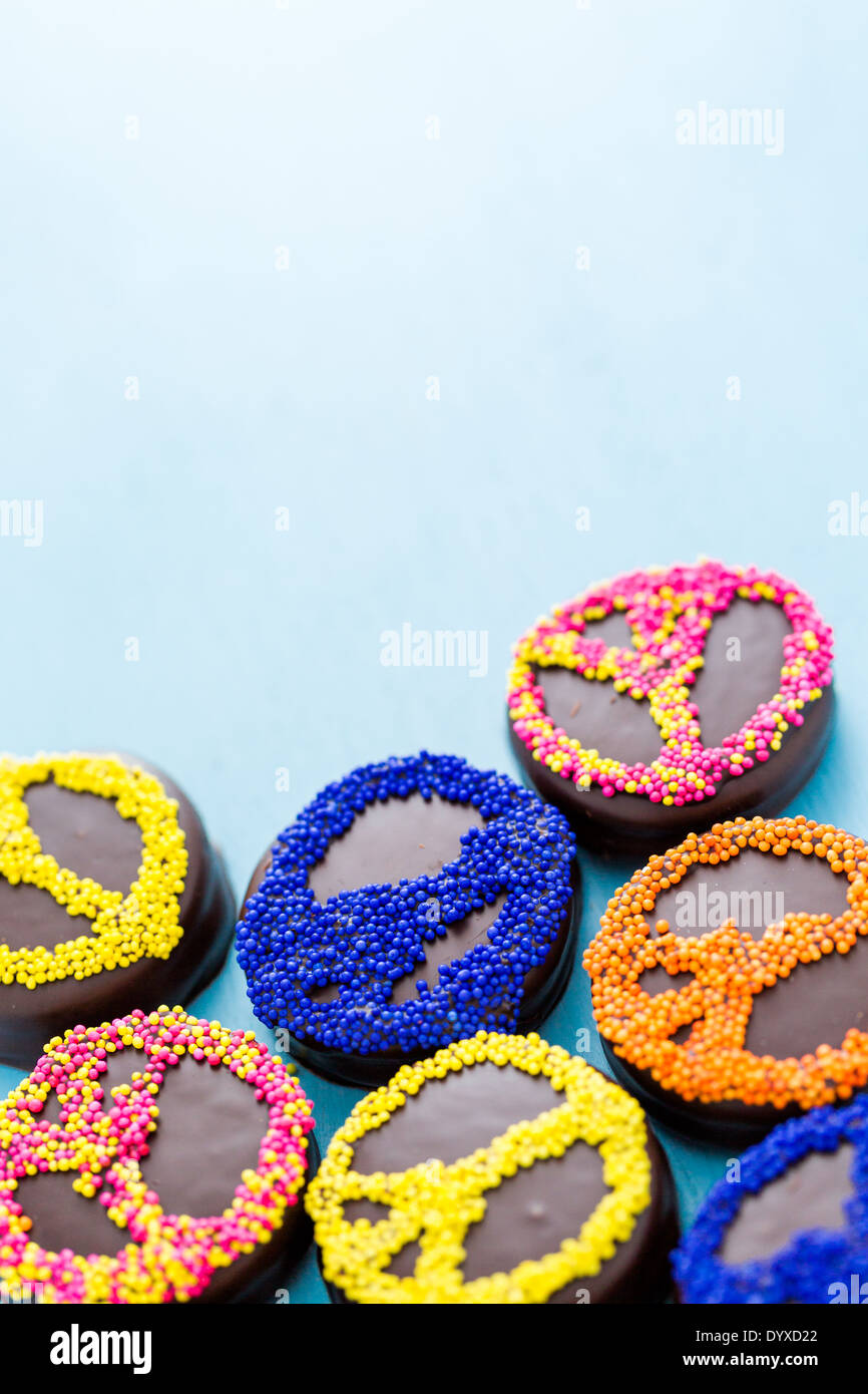 Gourmet Chocolate covered Oreos with colorful sprinkles on top Stock ...