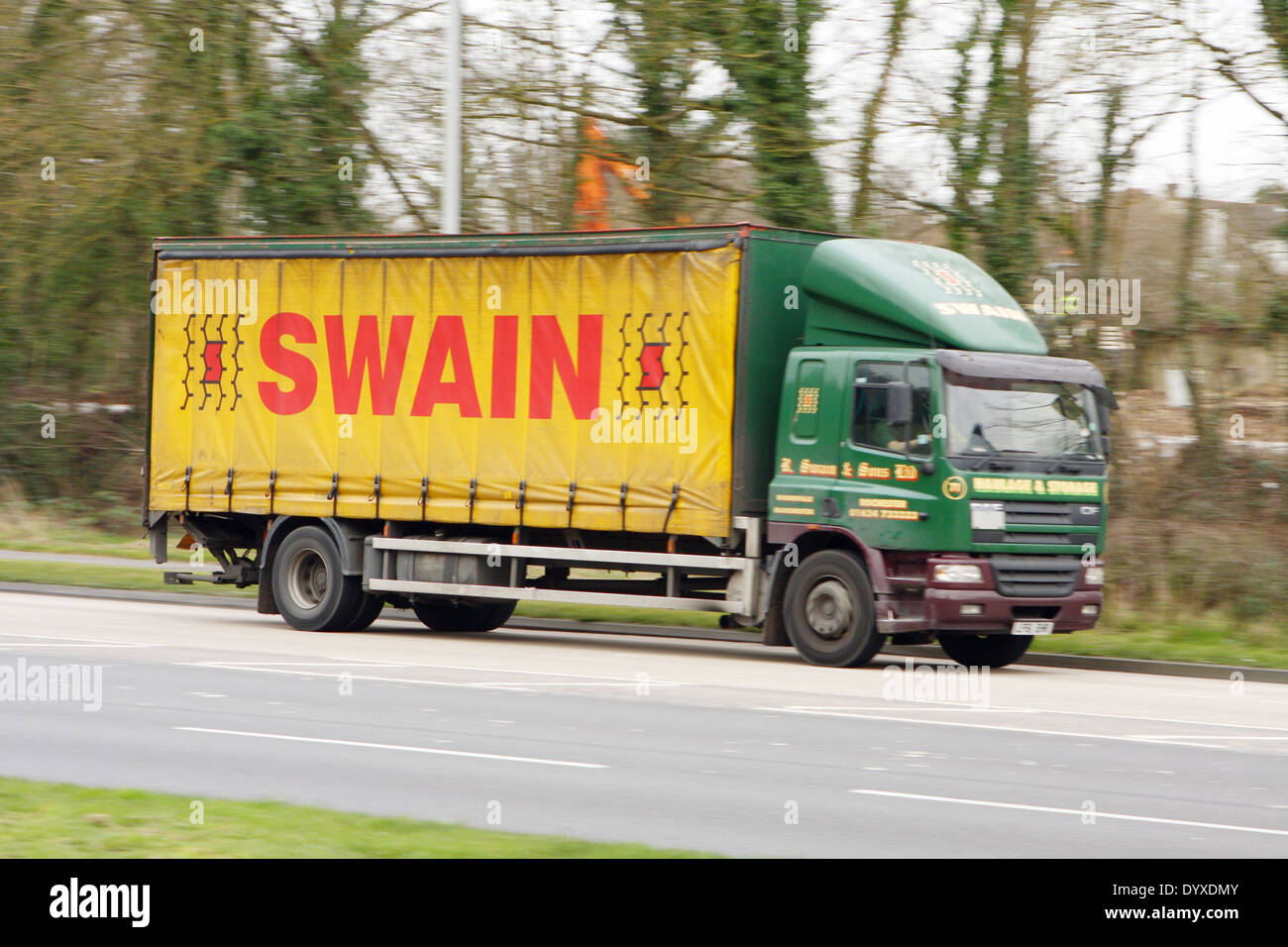 A Swain truck traveling along the A23 road in Coulsdon, Surrey, England ...