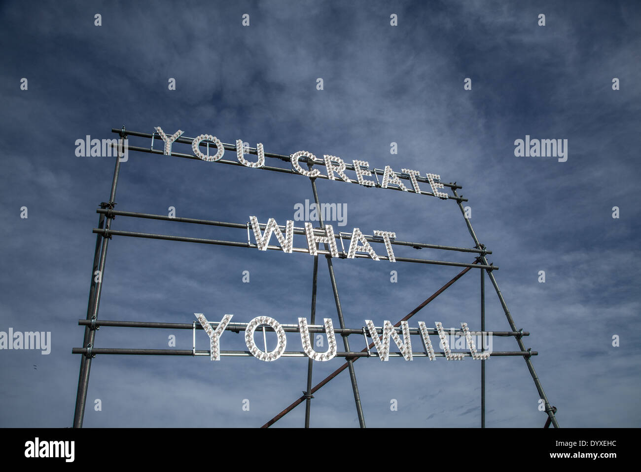 An art Installation by Nathan Coley YOU CREATE WHAT YOU WILL at the ...