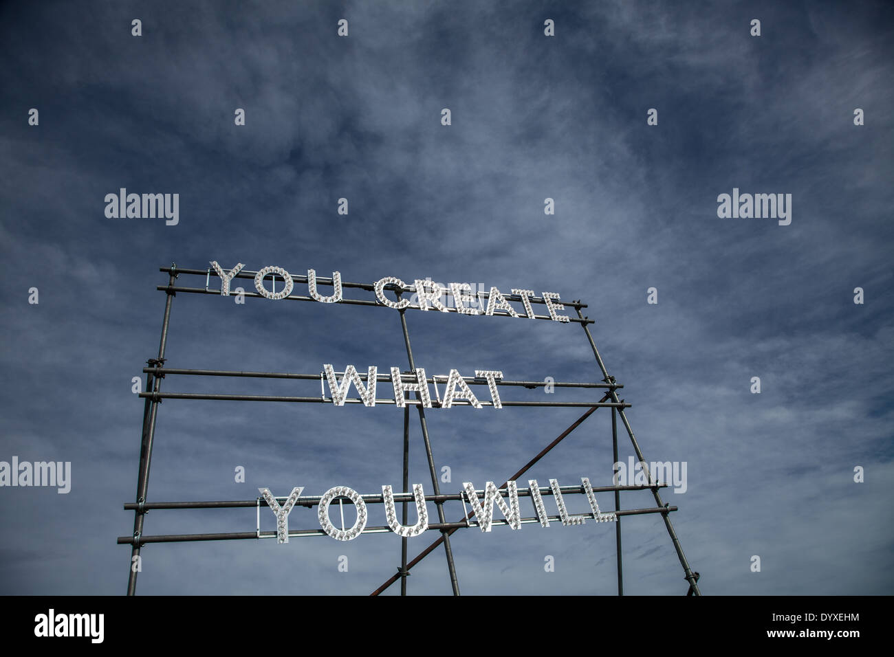 An art Installation by Nathan Coley YOU CREATE WHAT YOU WILL at the ...