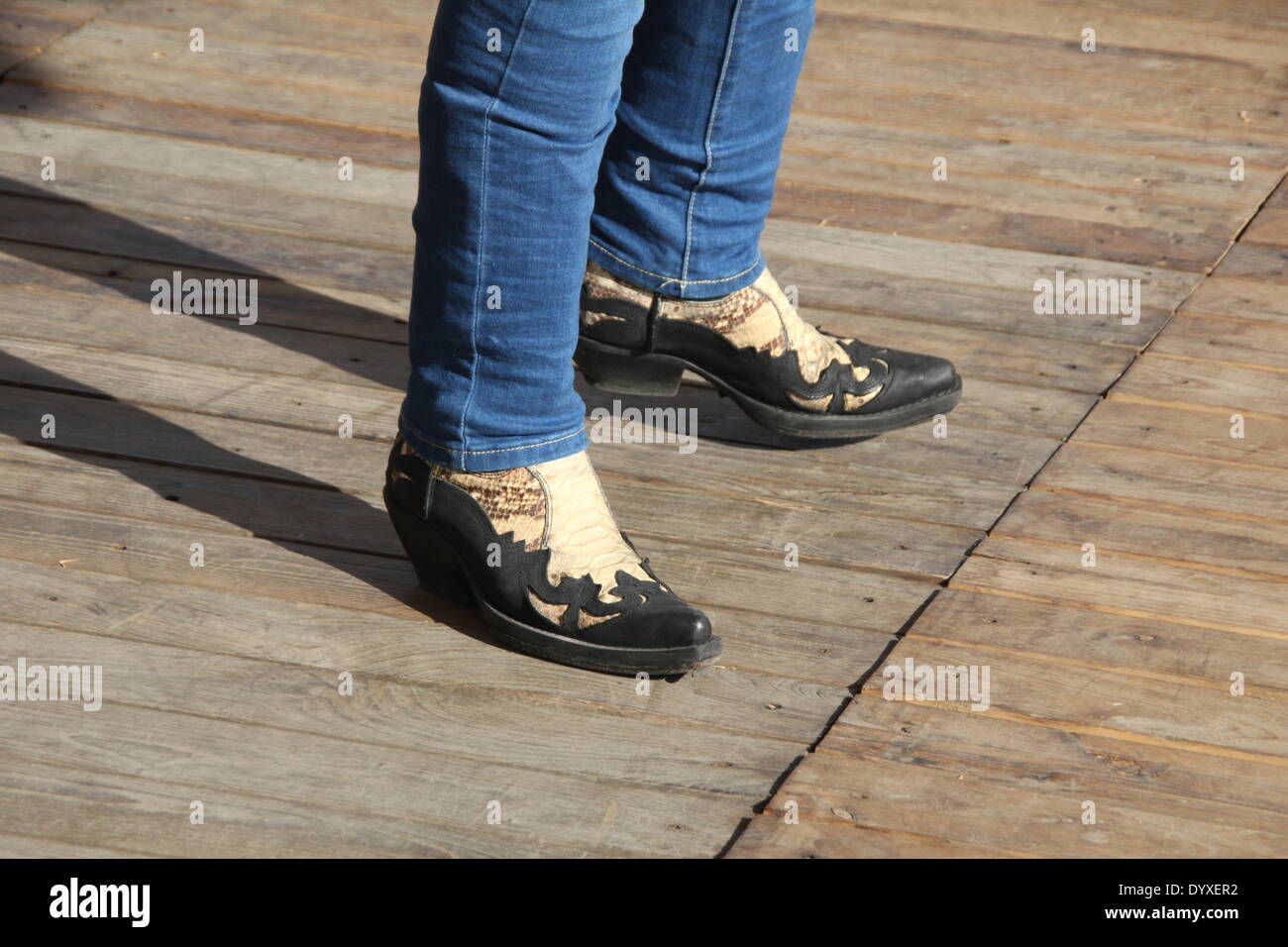 Rome, Italy. 25th April 2014. Line dancing at the Cavalli a Roma ...