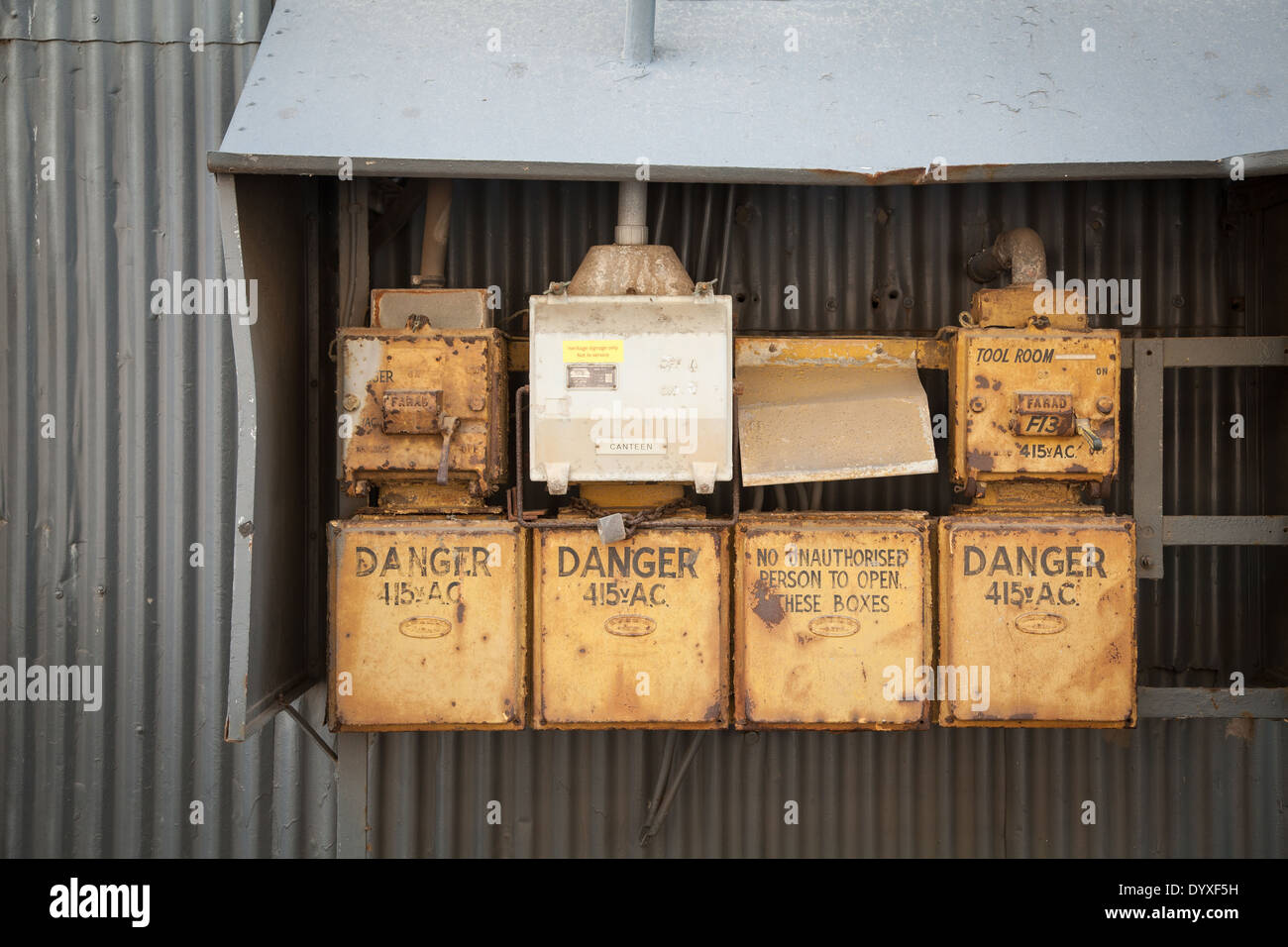 Old electric boxes hi-res stock photography and images - Alamy