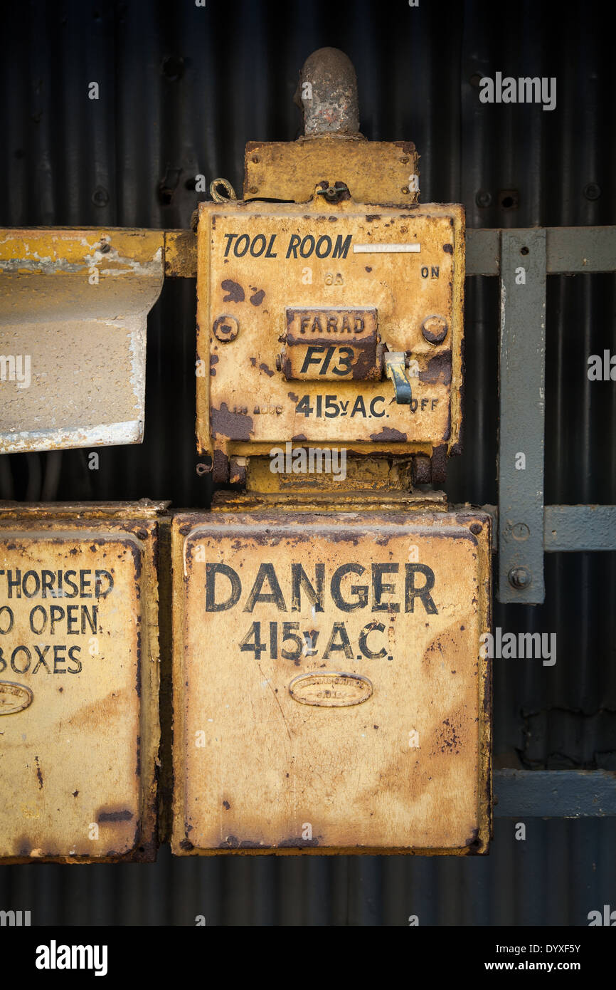 Old electric boxes hi-res stock photography and images - Alamy