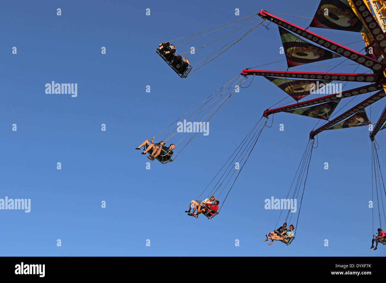 Flying swing carousel Stock Photo - Alamy