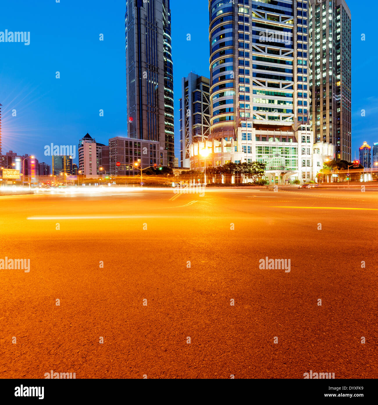 Urban city at night with traffic and night skyline Stock Photo - Alamy