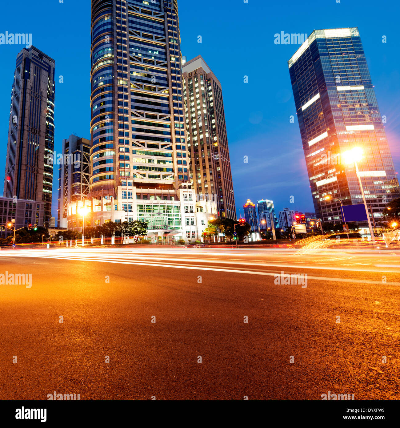 Urban city at night with traffic and night skyline Stock Photo - Alamy