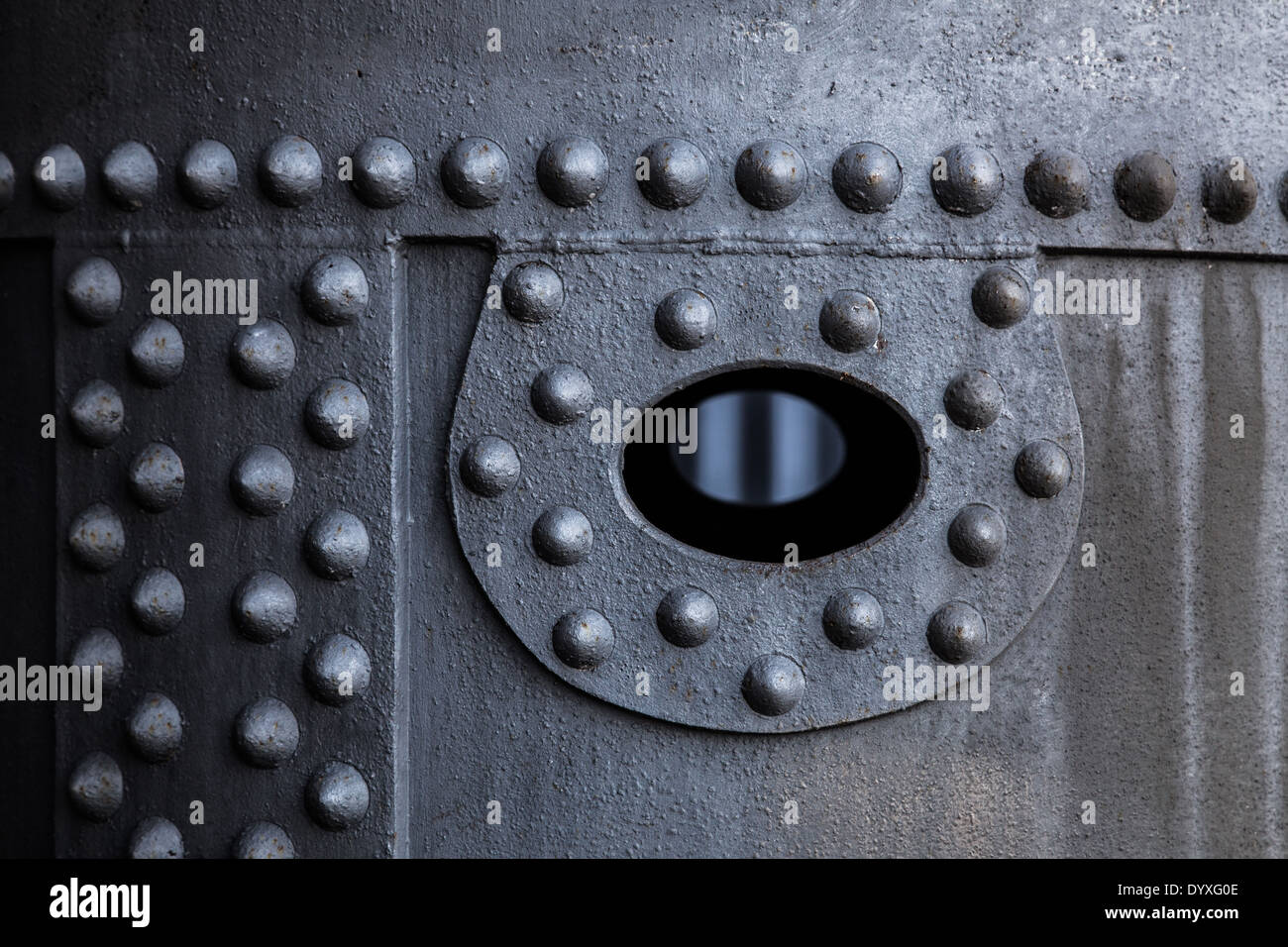 Beautiful metalwork on a tank in an abandoned factory Stock Photo - Alamy