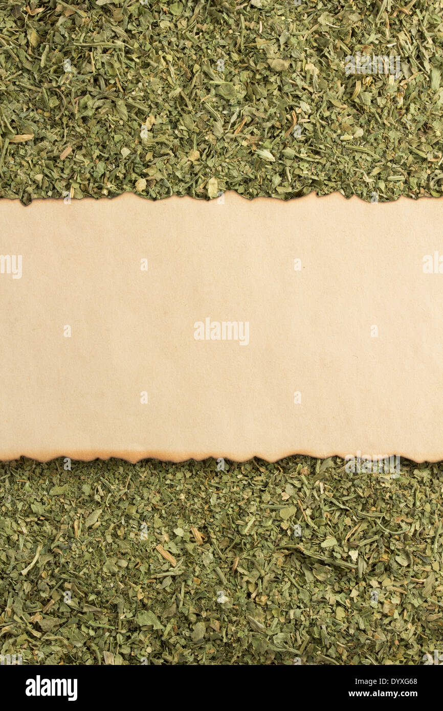 dried green spices and paper Stock Photo - Alamy