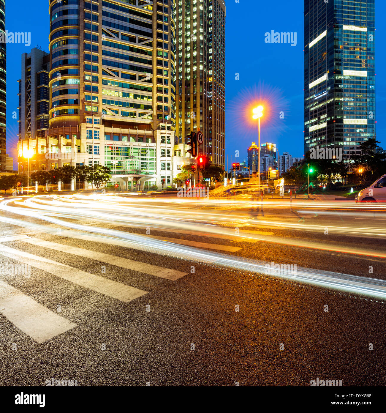 Urban city at night with traffic and night skyline Stock Photo - Alamy