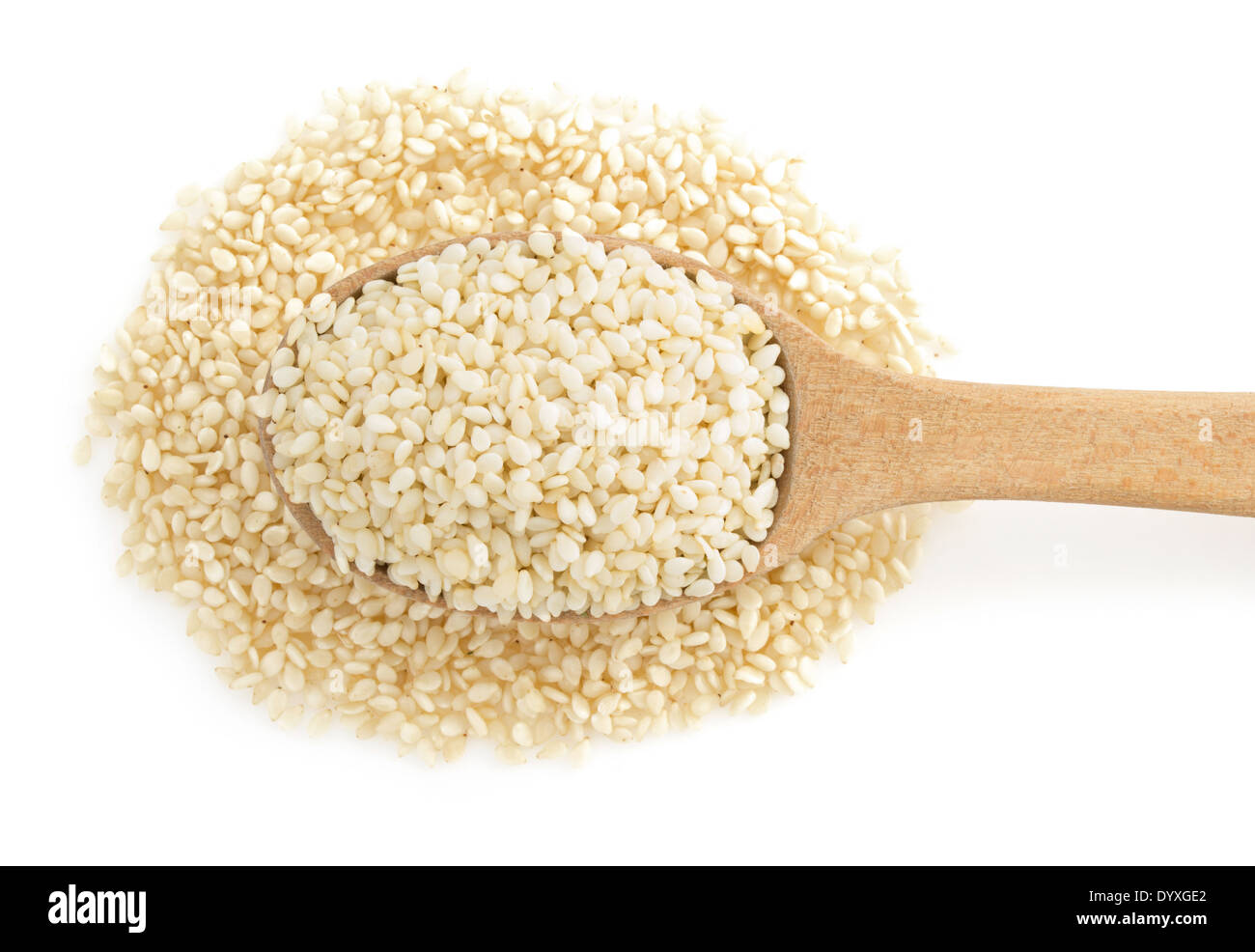 sesame seed in spoon isolated on white background Stock Photo - Alamy