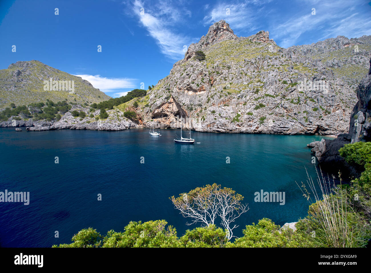 Cove mallorca boat coast sea scenic hi-res stock photography and images ...