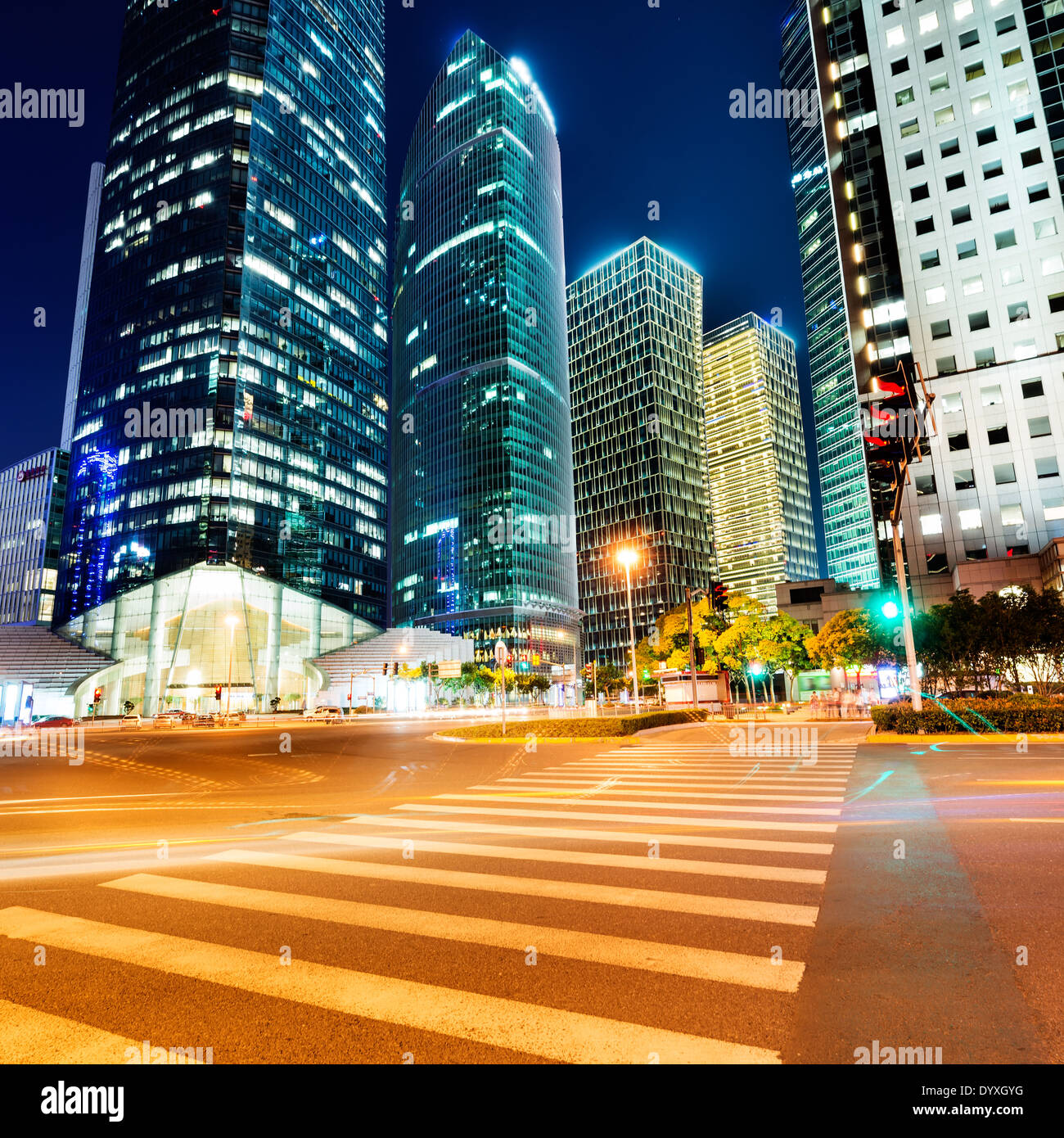 Urban city at night with traffic and night skyline Stock Photo - Alamy