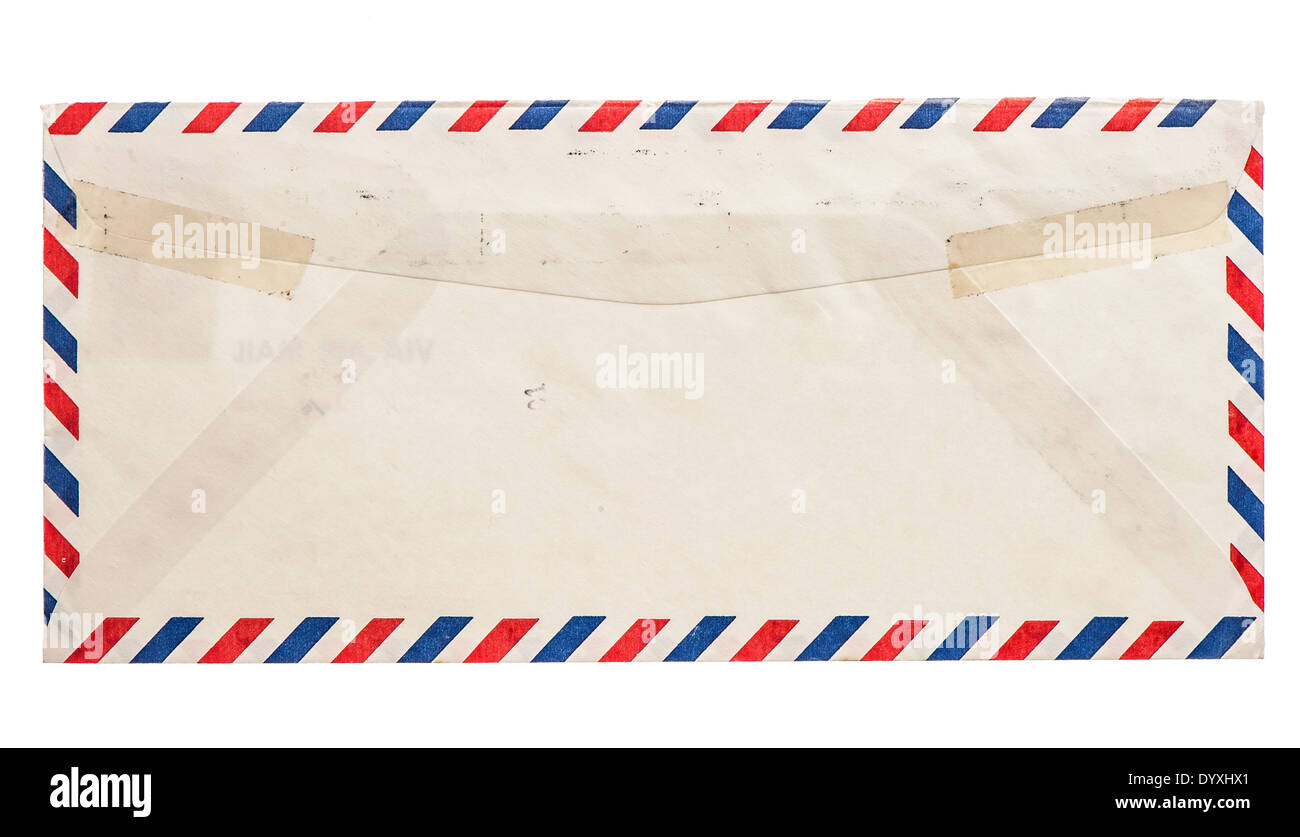vintage grungy air mail envelope isolated on white background Stock ...