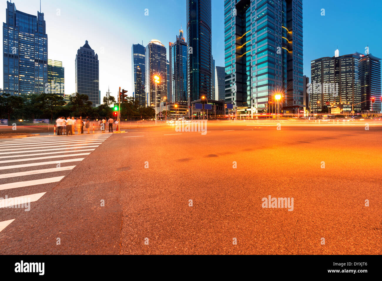 Urban city at night with traffic and night skyline Stock Photo - Alamy
