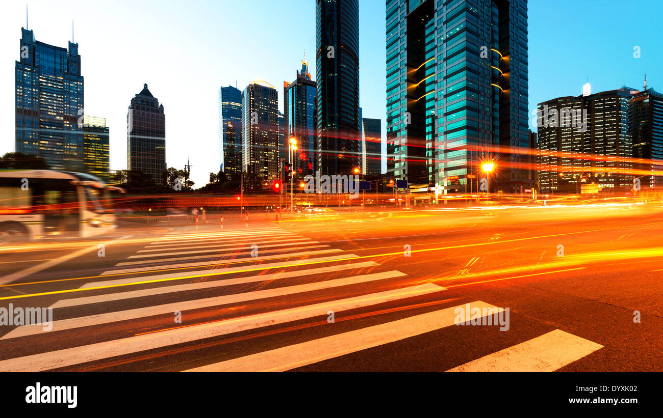 Urban city at night with traffic and night skyline Stock Photo - Alamy