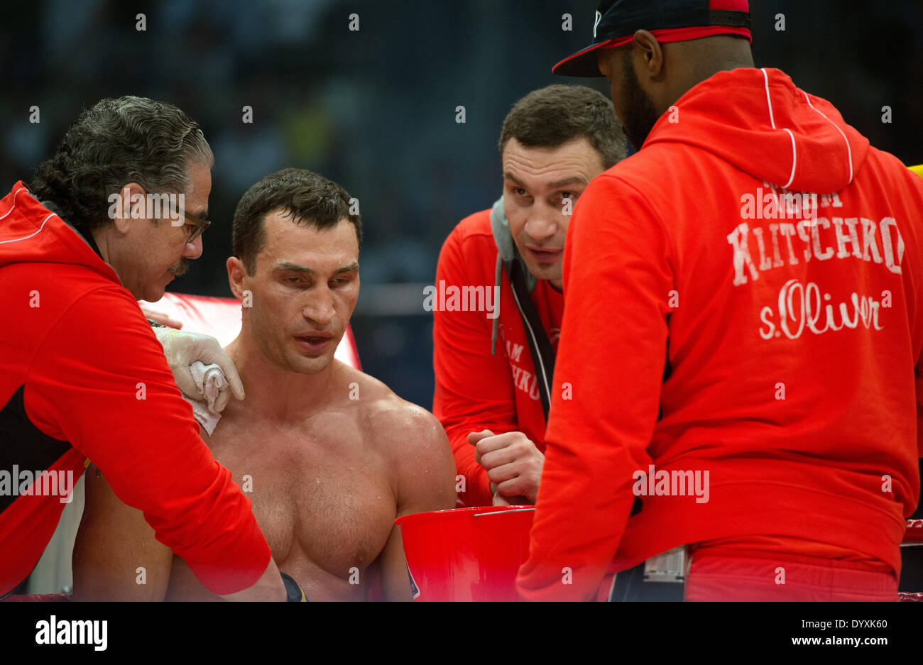 Ukrainian heavyweight champion Wladimir Klitschko (2-L) and his brother ...