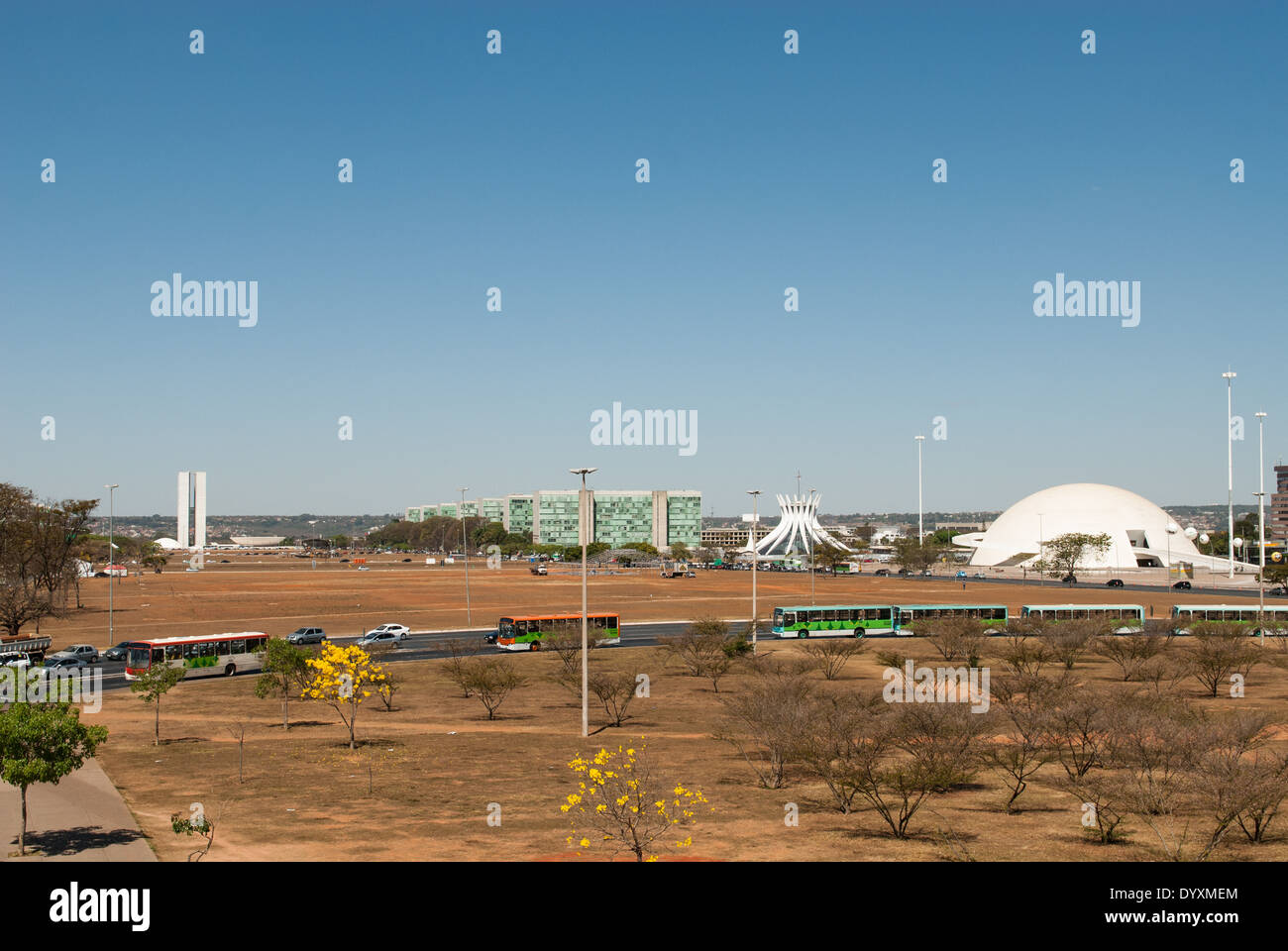 Brasilia, Brazil. People going to work on path to Ministries and ...