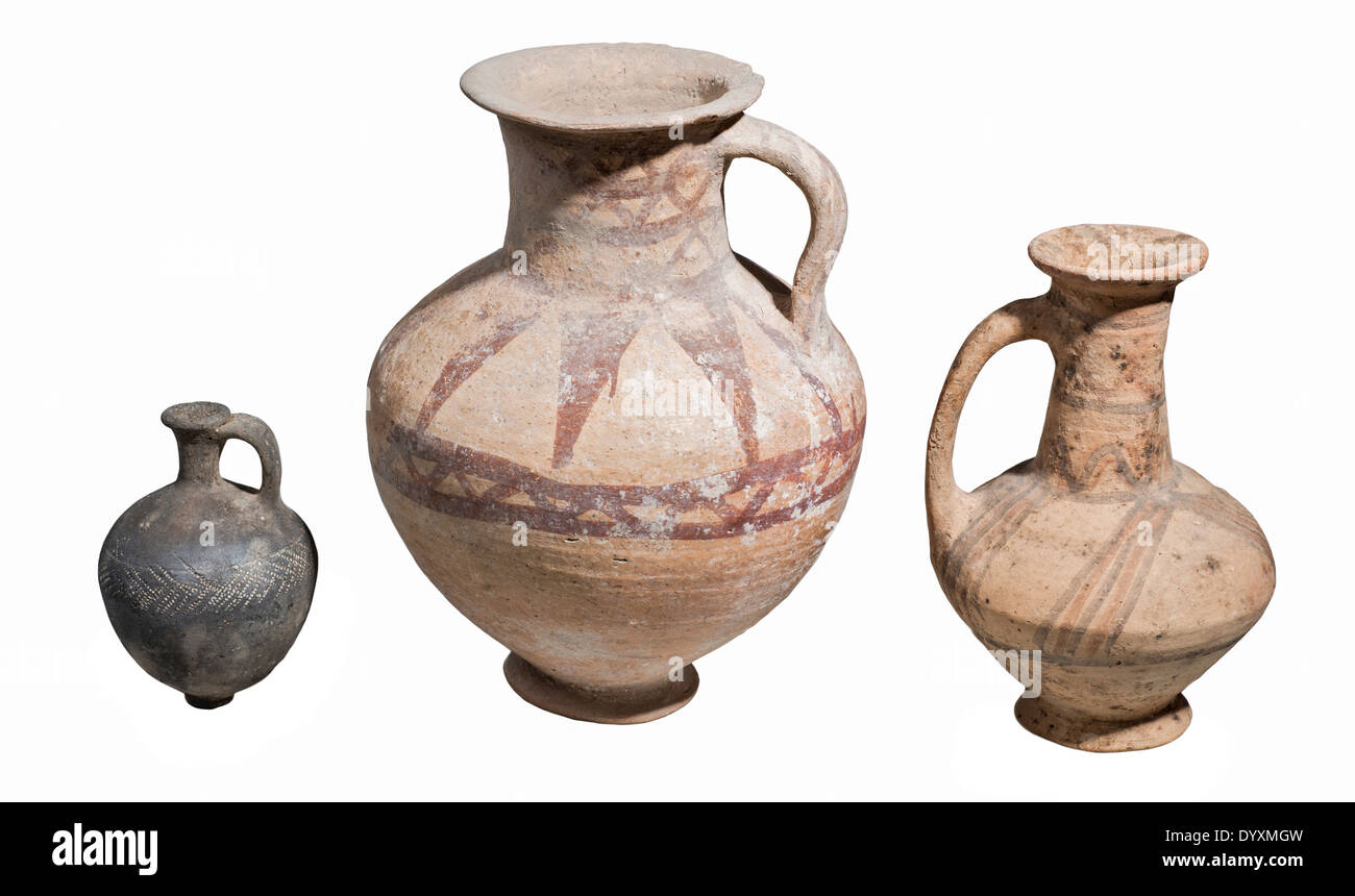 3 middle bronze age terra-cotta juglets 1600 BC Stock Photo - Alamy