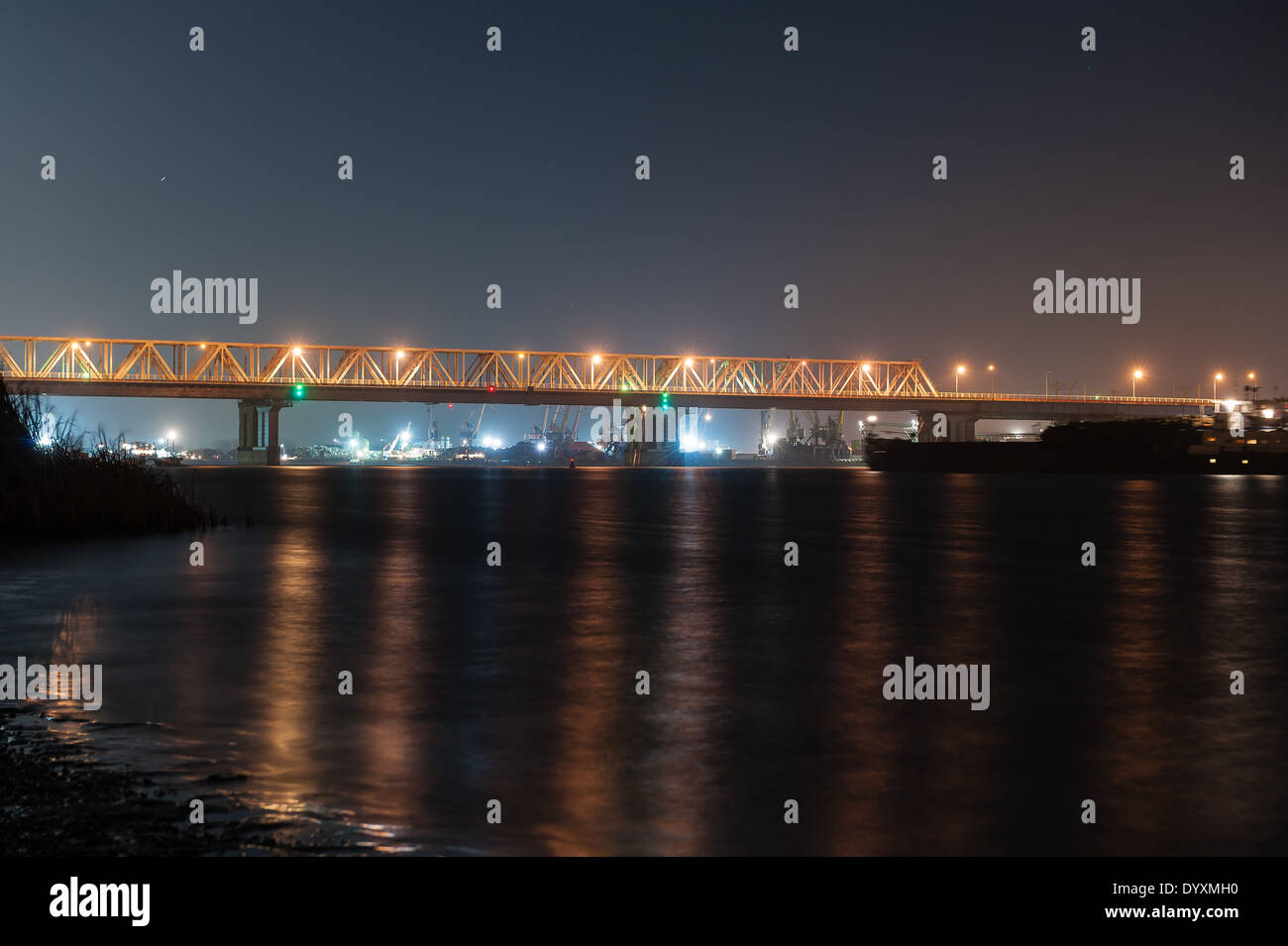 Bridge at night Stock Photo - Alamy