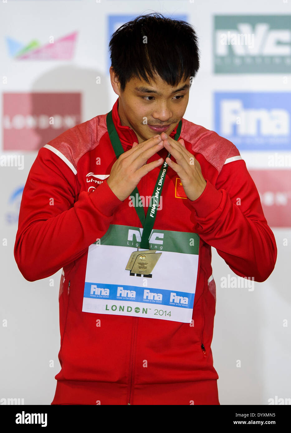 London, UK. 26th Apr, 2014. He Chong of China (CHN) celebrates on the ...