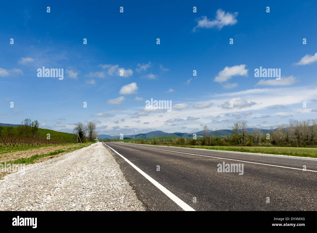 Edge Of The Highway Road Stock Photo - Alamy