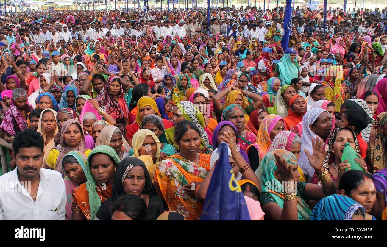 ALLAHABAD,INDIA-APRIL 27: A view of BSP supporters and public during ...
