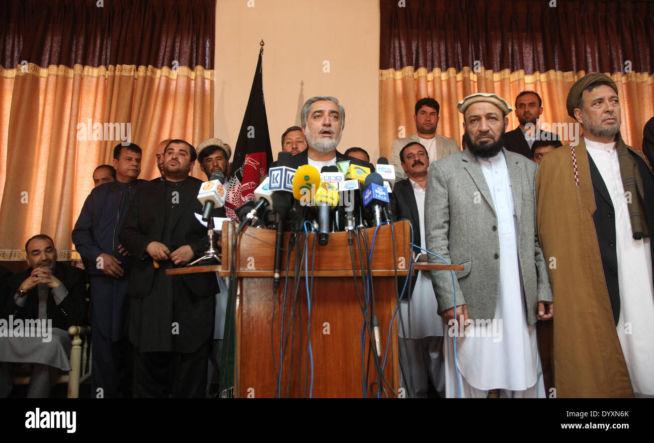 Kabul, Afghanistan. 27th Apr, 2014. Afghan presidential candidate ...