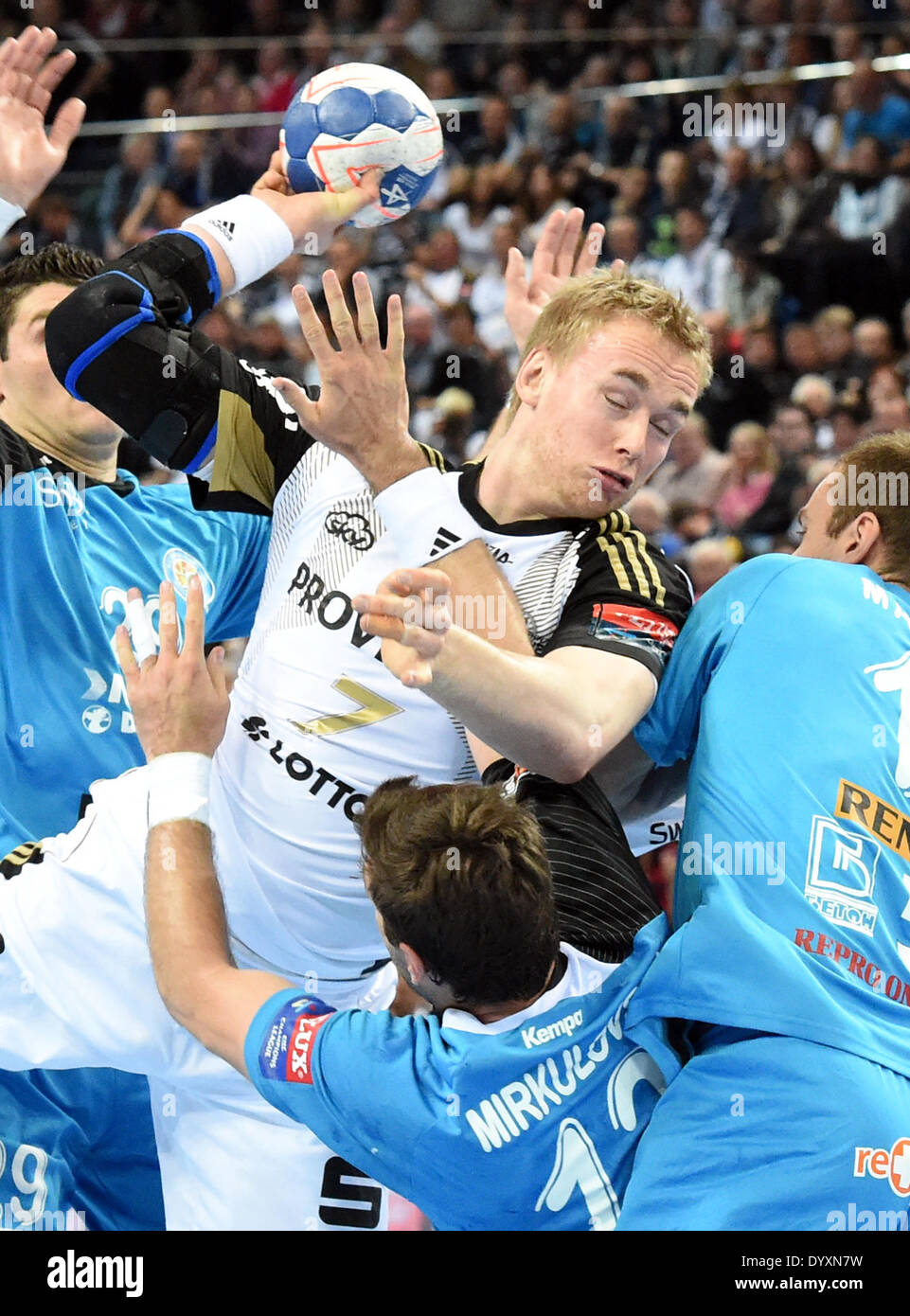 Kiel, Germany. 27th Apr, 2014. Kiel's Rene Toft Hansen in action during ...