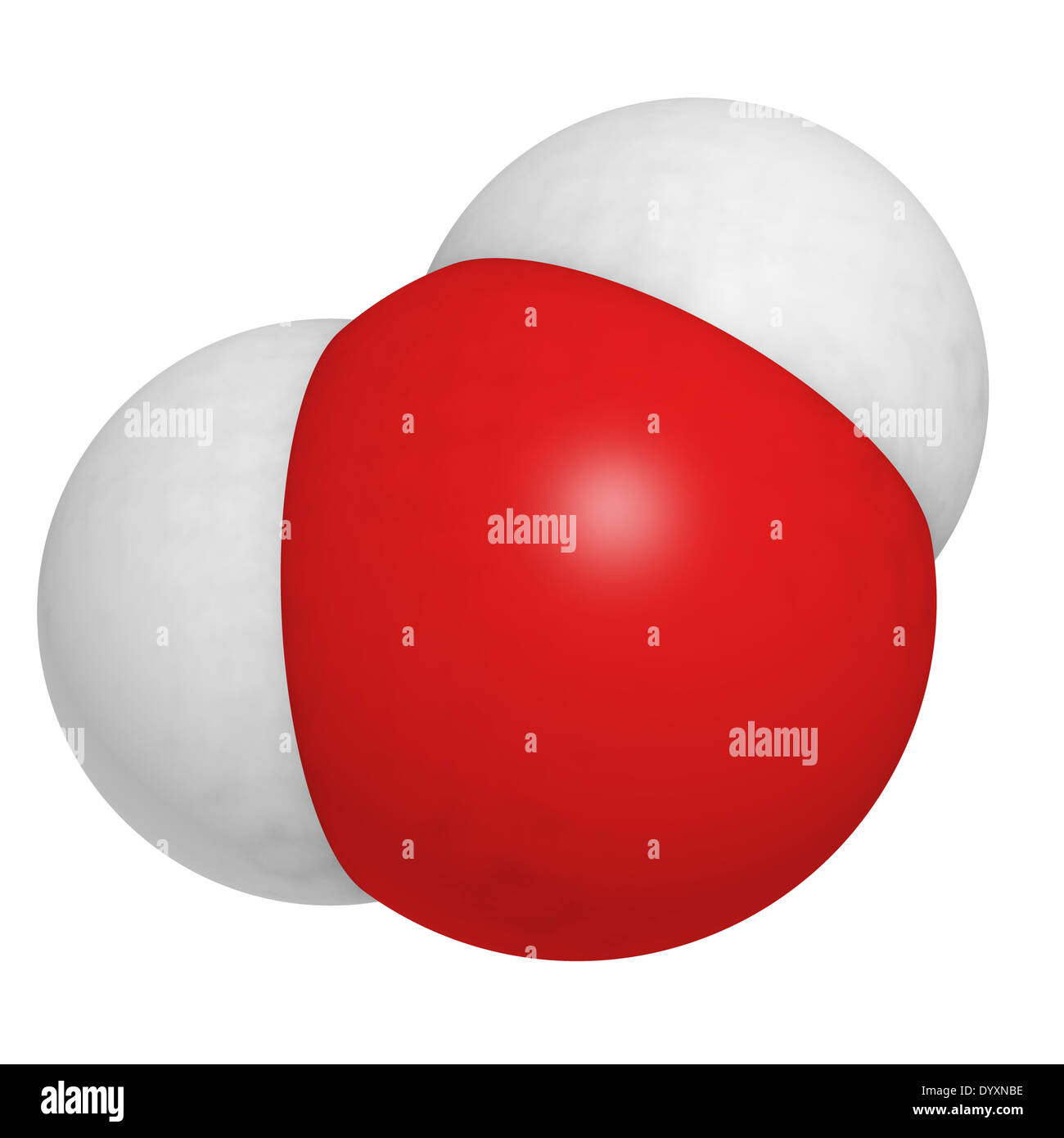 Water molecule, chemical structure. Atoms are represented as blue ...