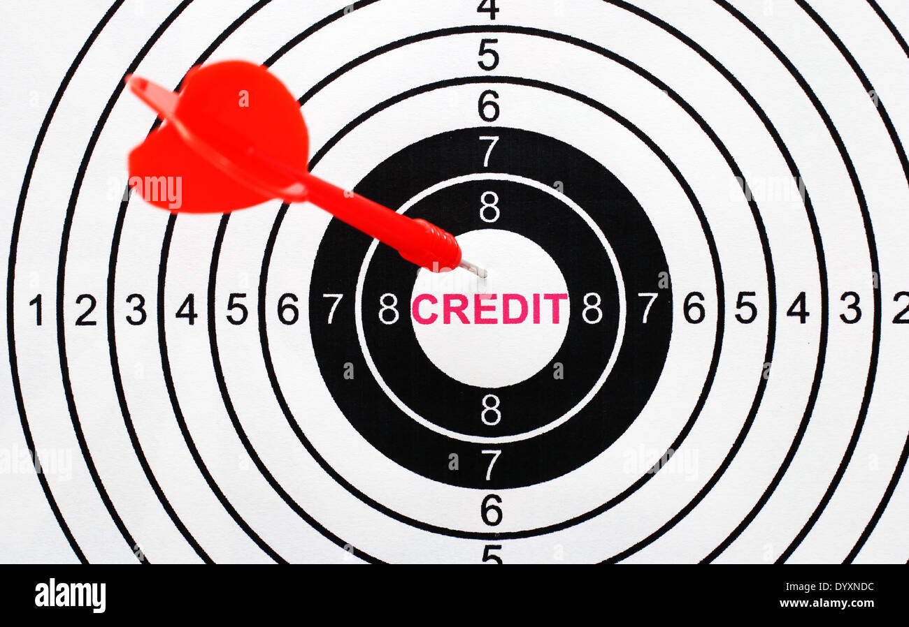 Credit text on target Stock Photo - Alamy