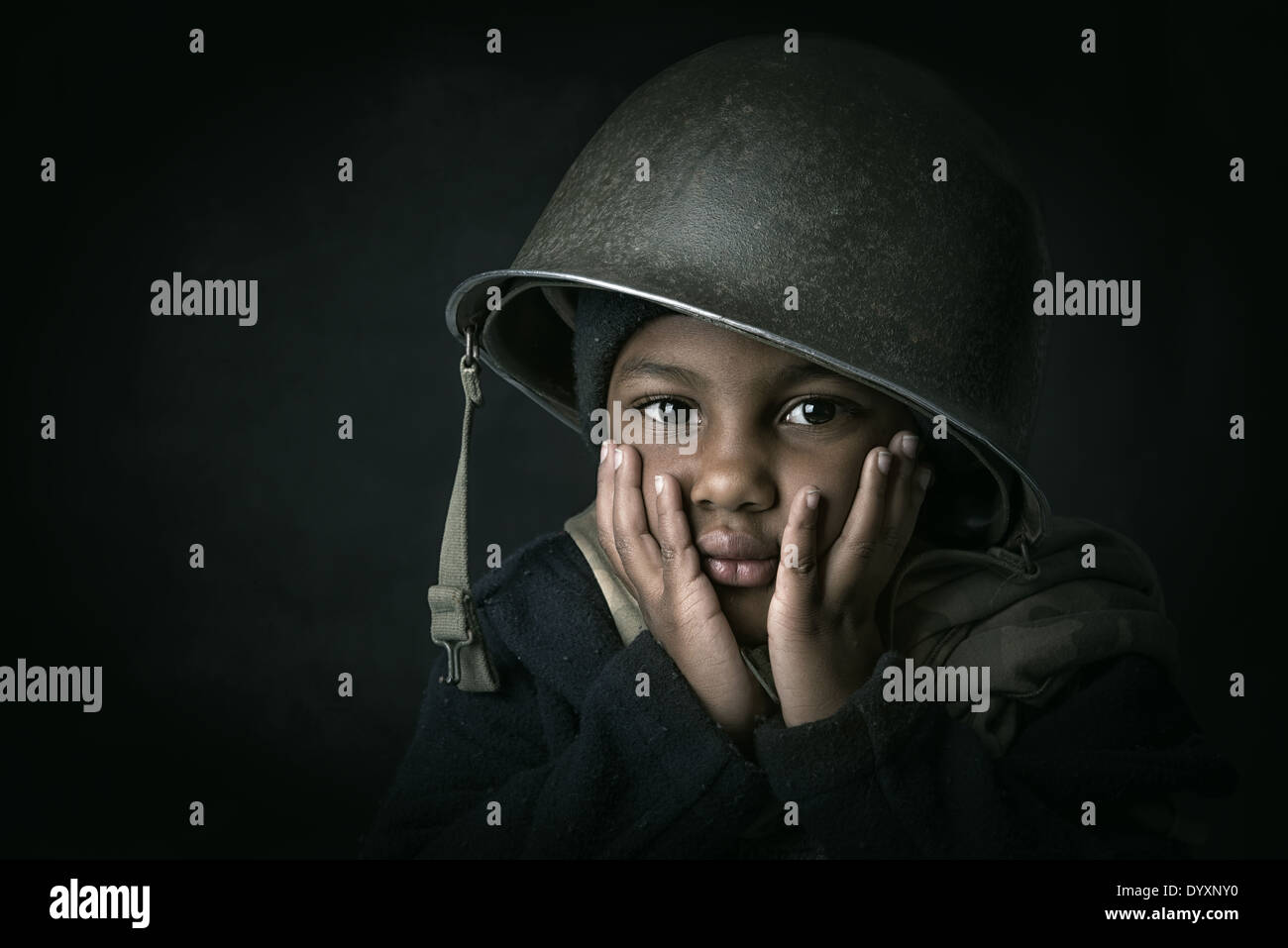 Young boy soldier portrait Stock Photo - Alamy
