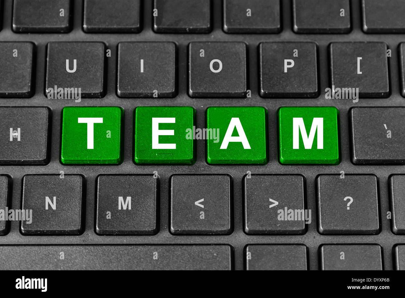 Team green word on keyboard, business concept Stock Photo - Alamy