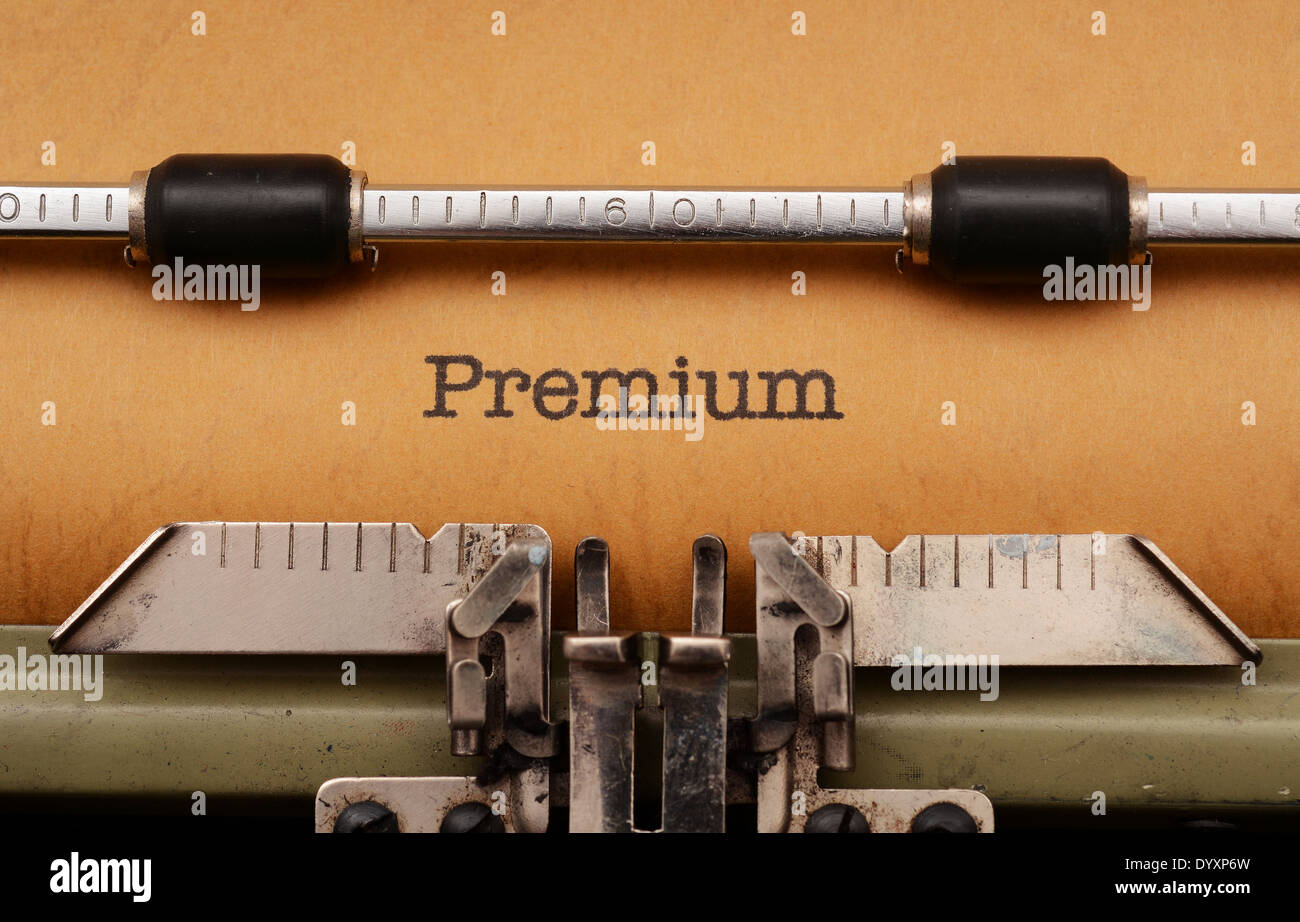 Premium text on typewriter Stock Photo - Alamy