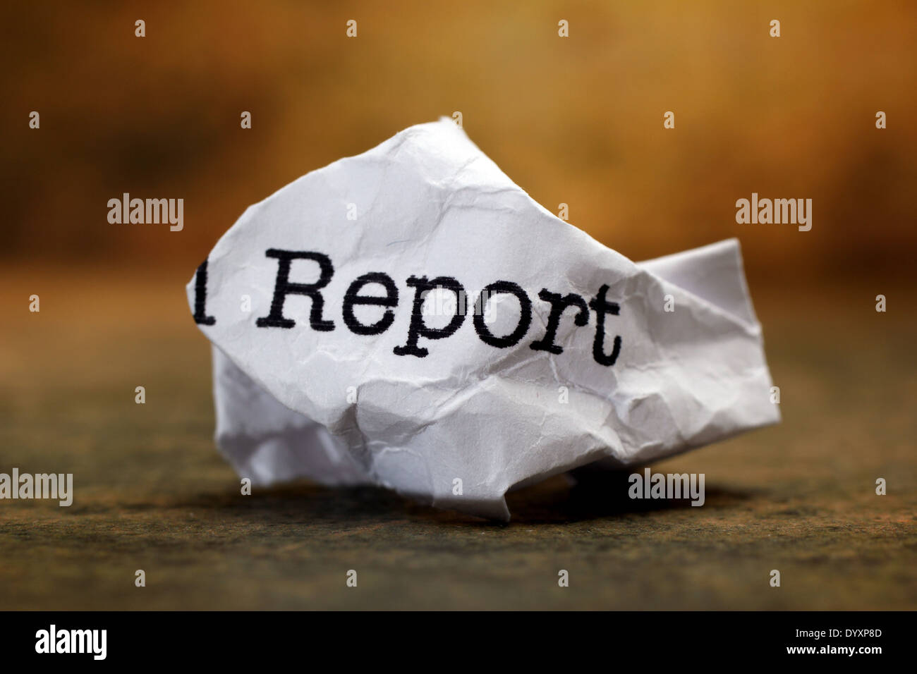 Report text on paper Stock Photo - Alamy