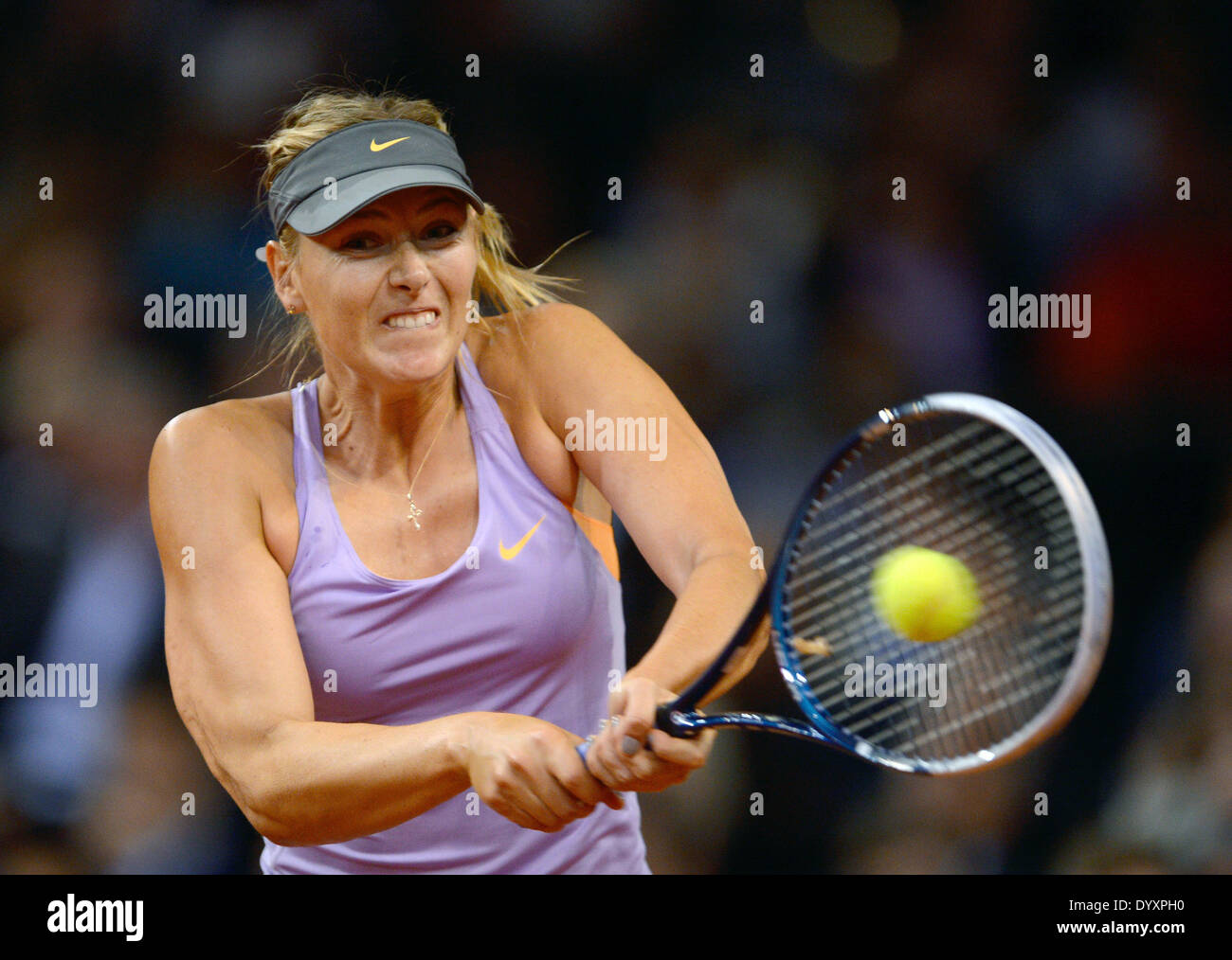 Maria sharapova in action during the final against ana ivanovic hi-res ...