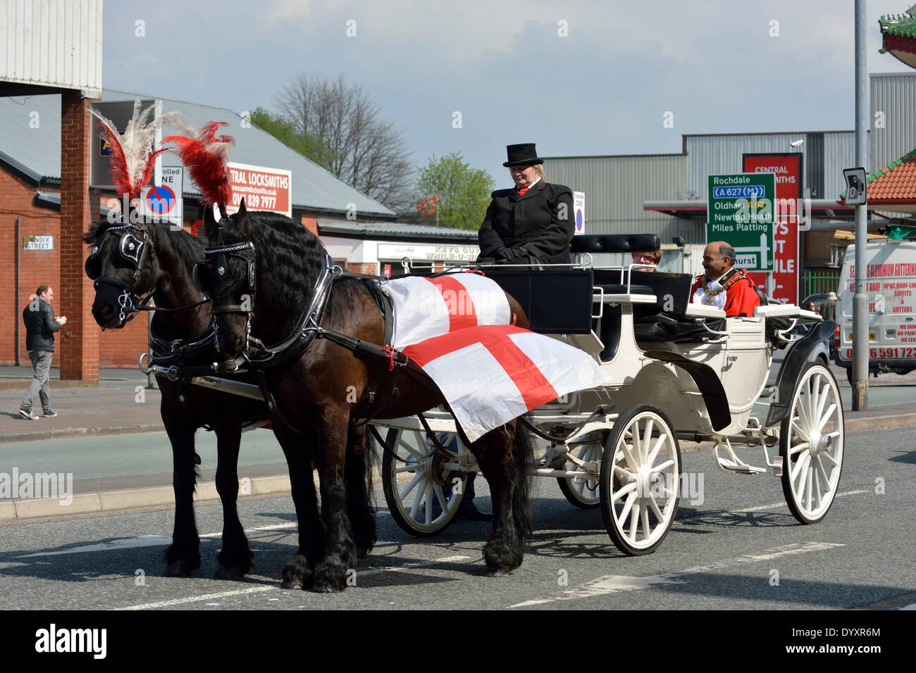 The Lord Mayor of Manchester takes part in the St George's Day Parade ...